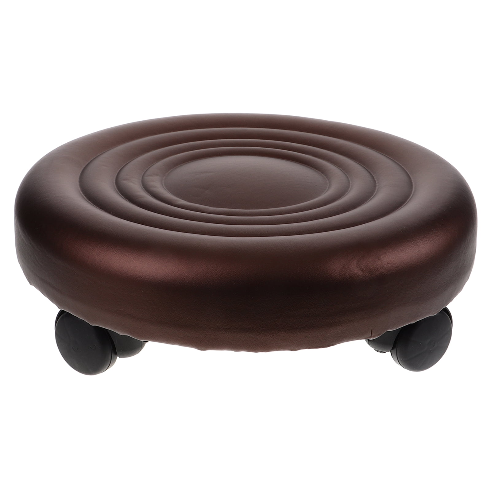 OUNONA Beautiful Seam Stool Rolling Folding Step Swivel Office Brown ...