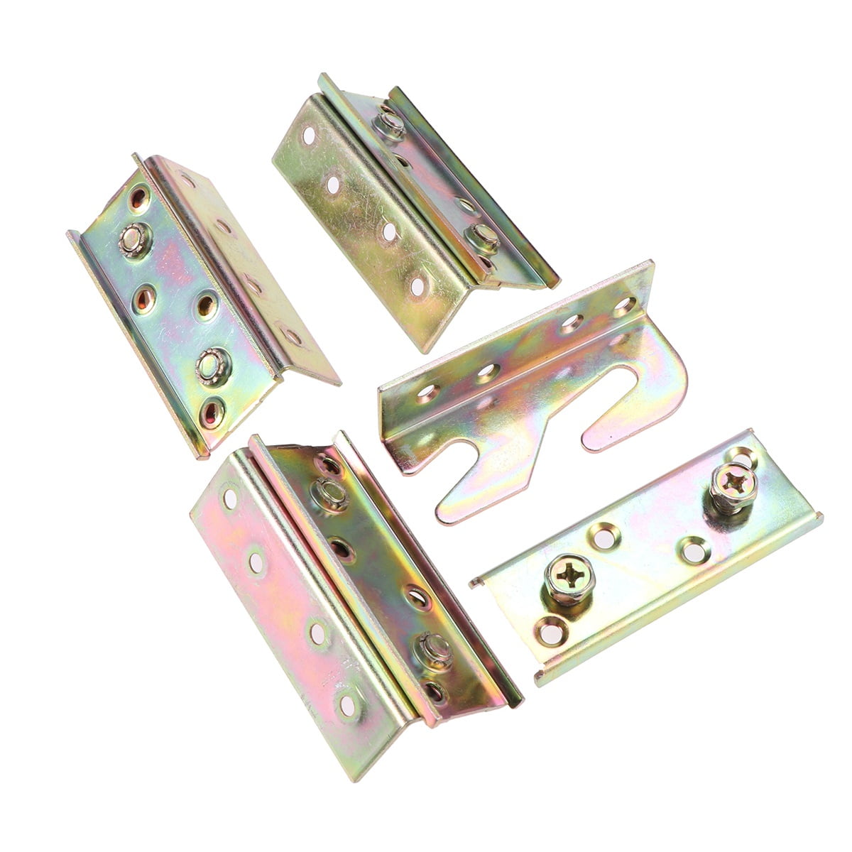CATIEBYE 4-Pack Golden Bed Frame Connector Brackets for Bed Frame ...