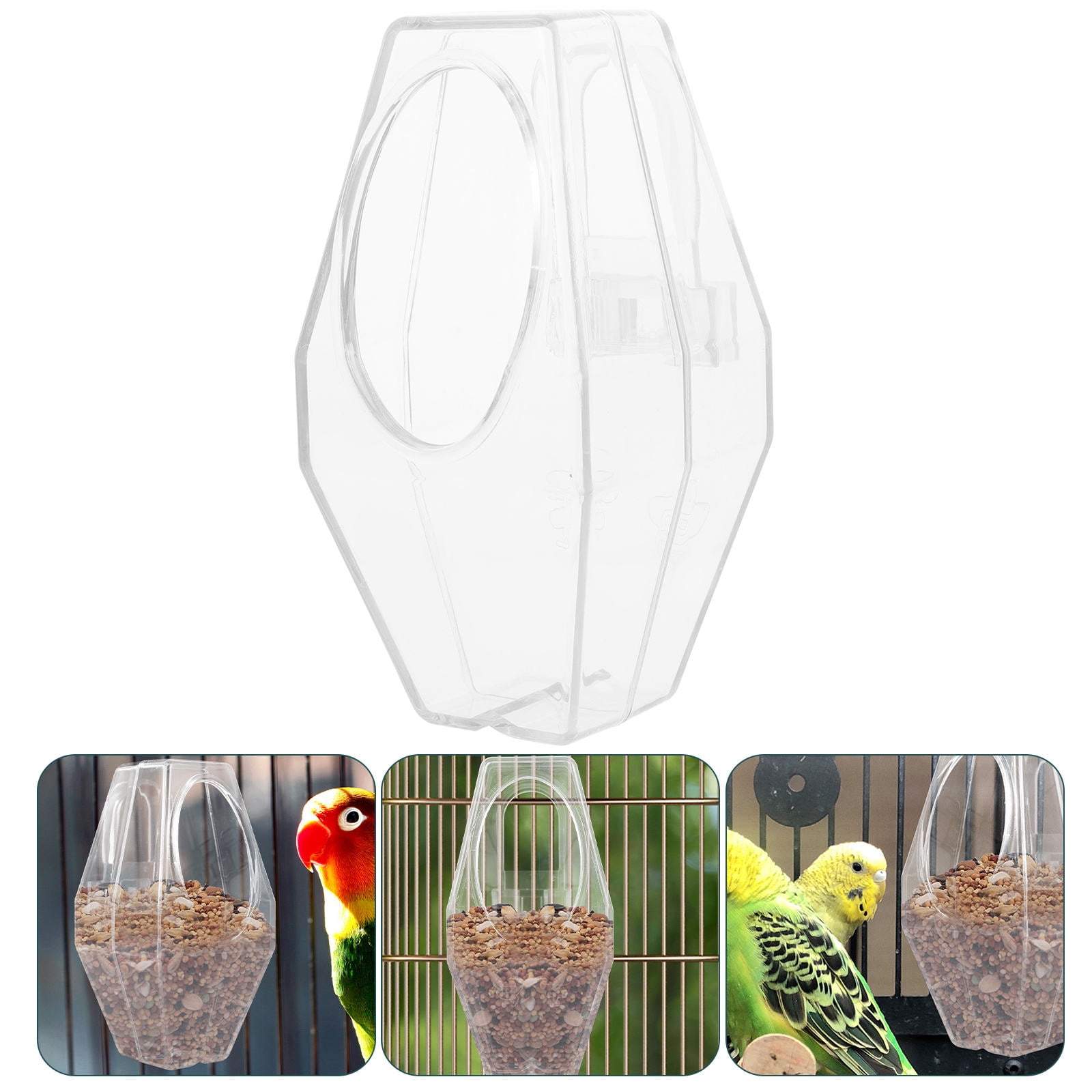 OUNONA Bird Food Container Parakeet Feeder Hanging Design - Walmart.com