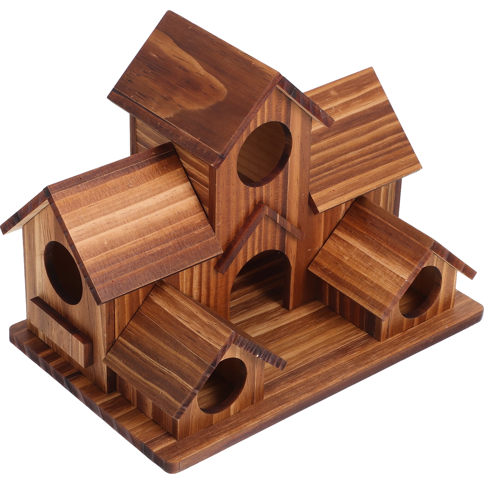 OUNONA Bird House Outside Wooden Natural Birdhouse Finch Bird Handmade ...
