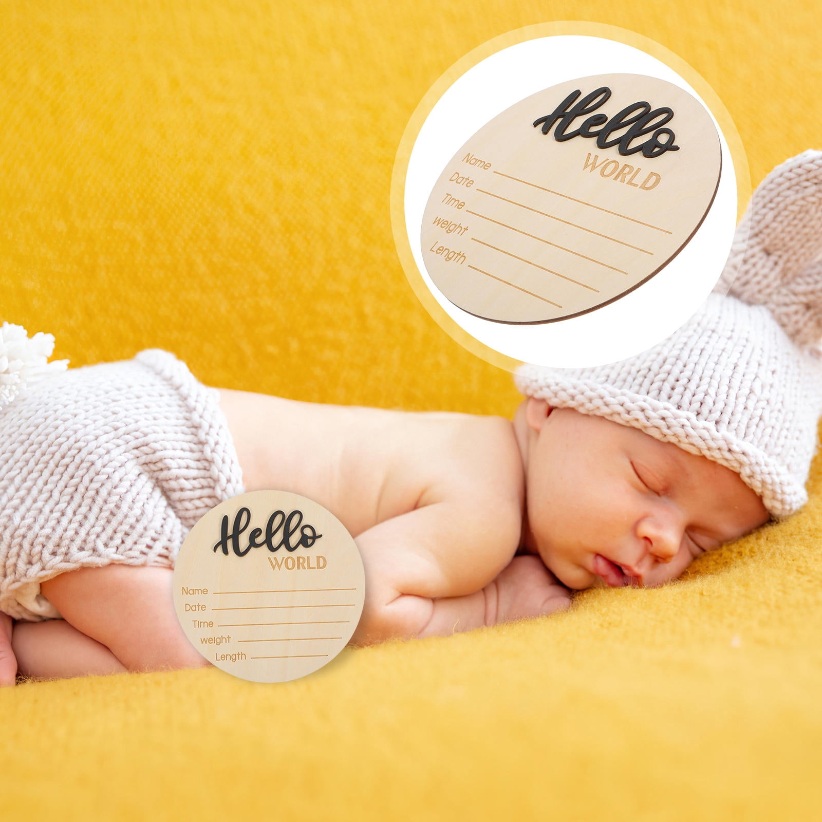 WEAVILUX Welcome Baby Photo Props Round Black 1Pack Photography Prop ...