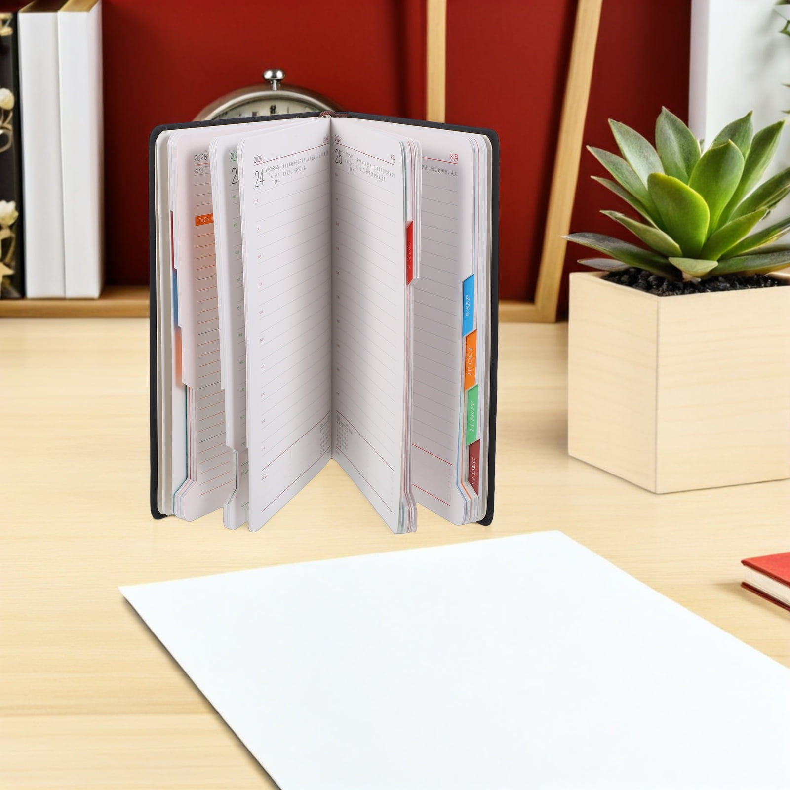 OUNONA Black 2026 Daily Productivity Planner for Students with Undated ...