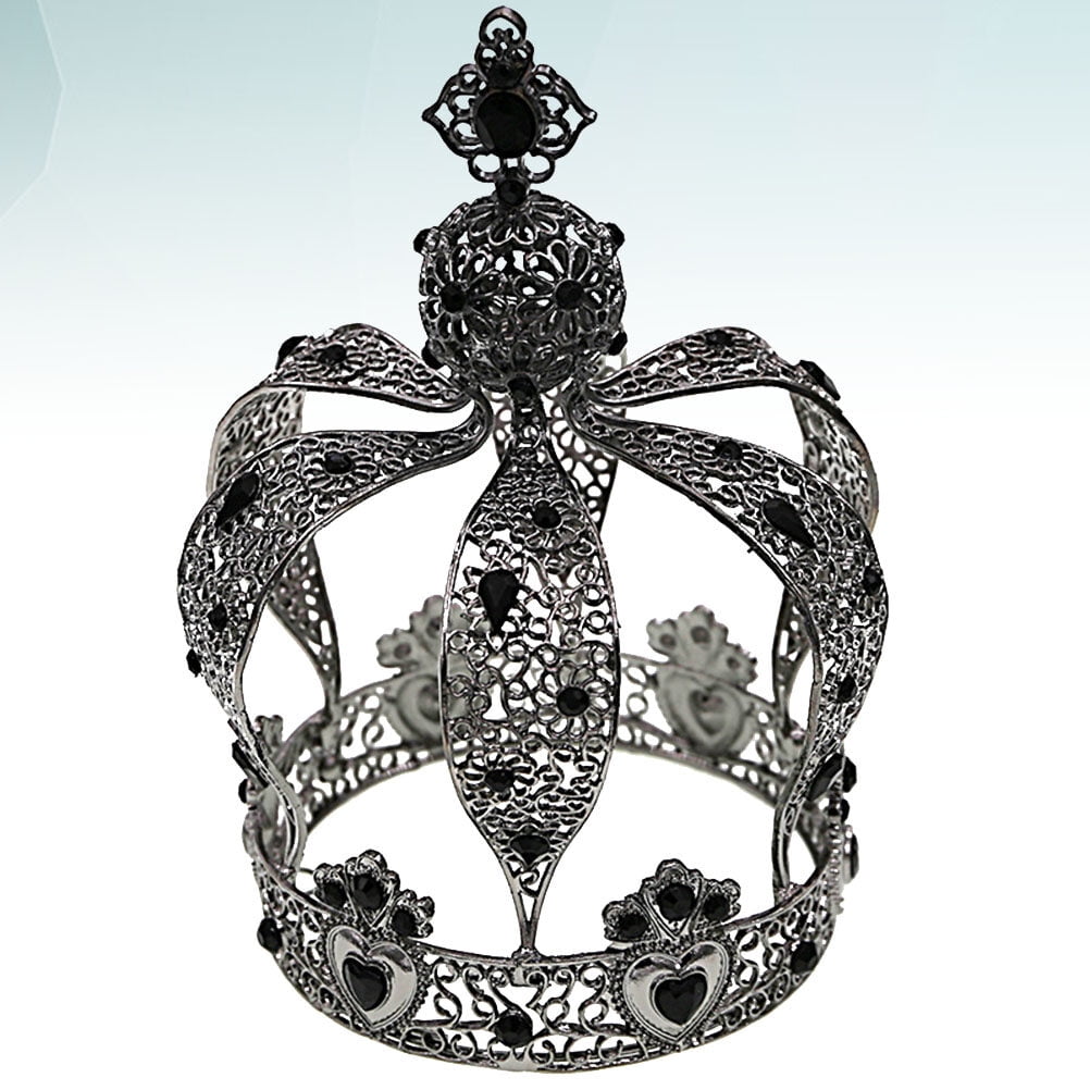 OUNONA Black Baroque Crown European Style Party Cake Decoration ...