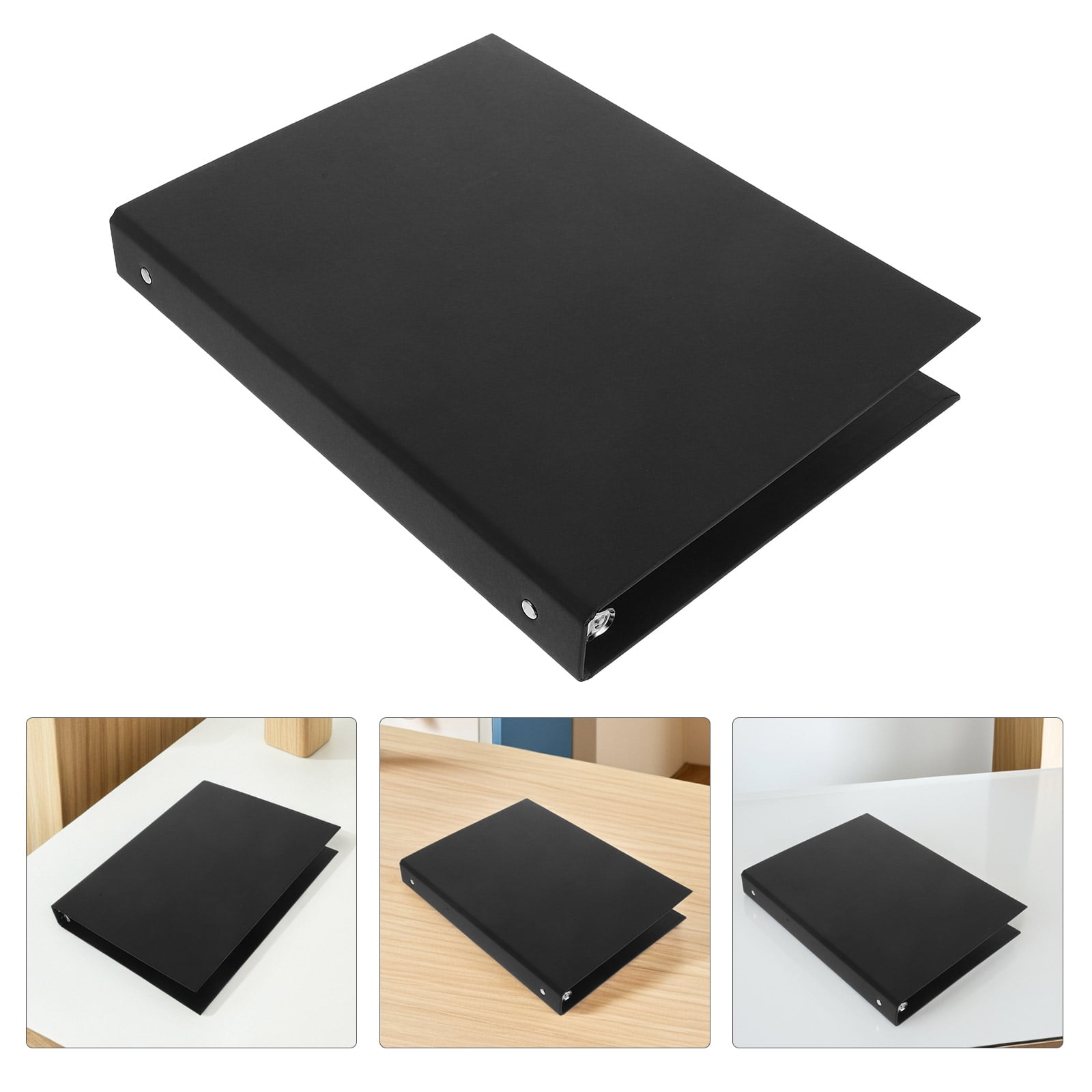 OUNONA Black Kraft Paper A4 Refillable Binder Notebook Cover for Home ...