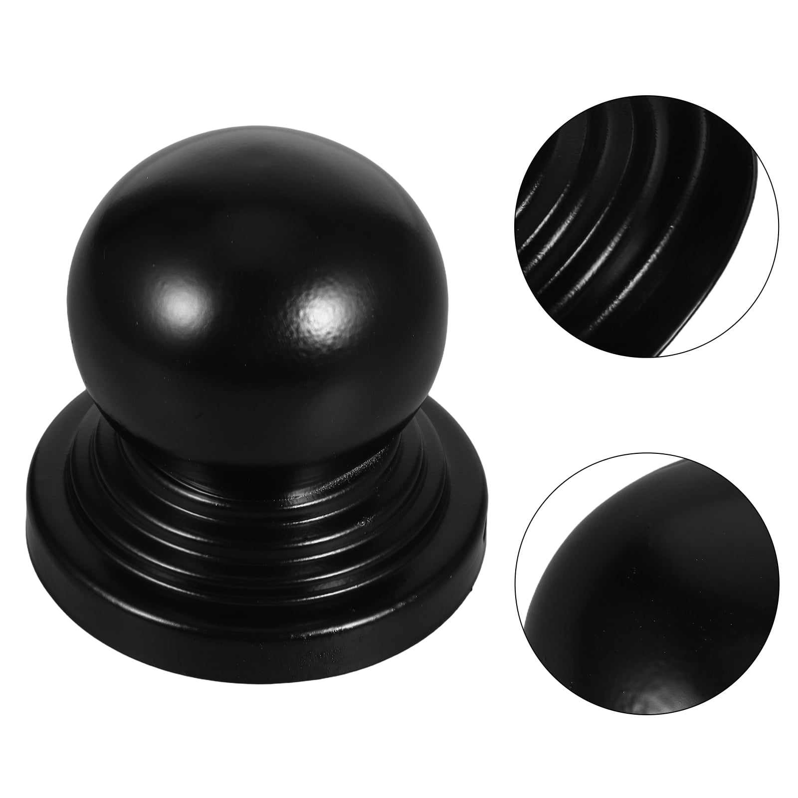 OUNONA Black Metal Fence Cap 90mm Decorative Post Finials for Farmhouse ...
