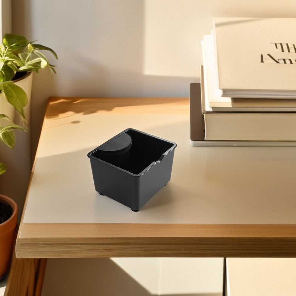 OUNONA Black Mini Coffee Knock Box Espresso Grounds Container Space ...