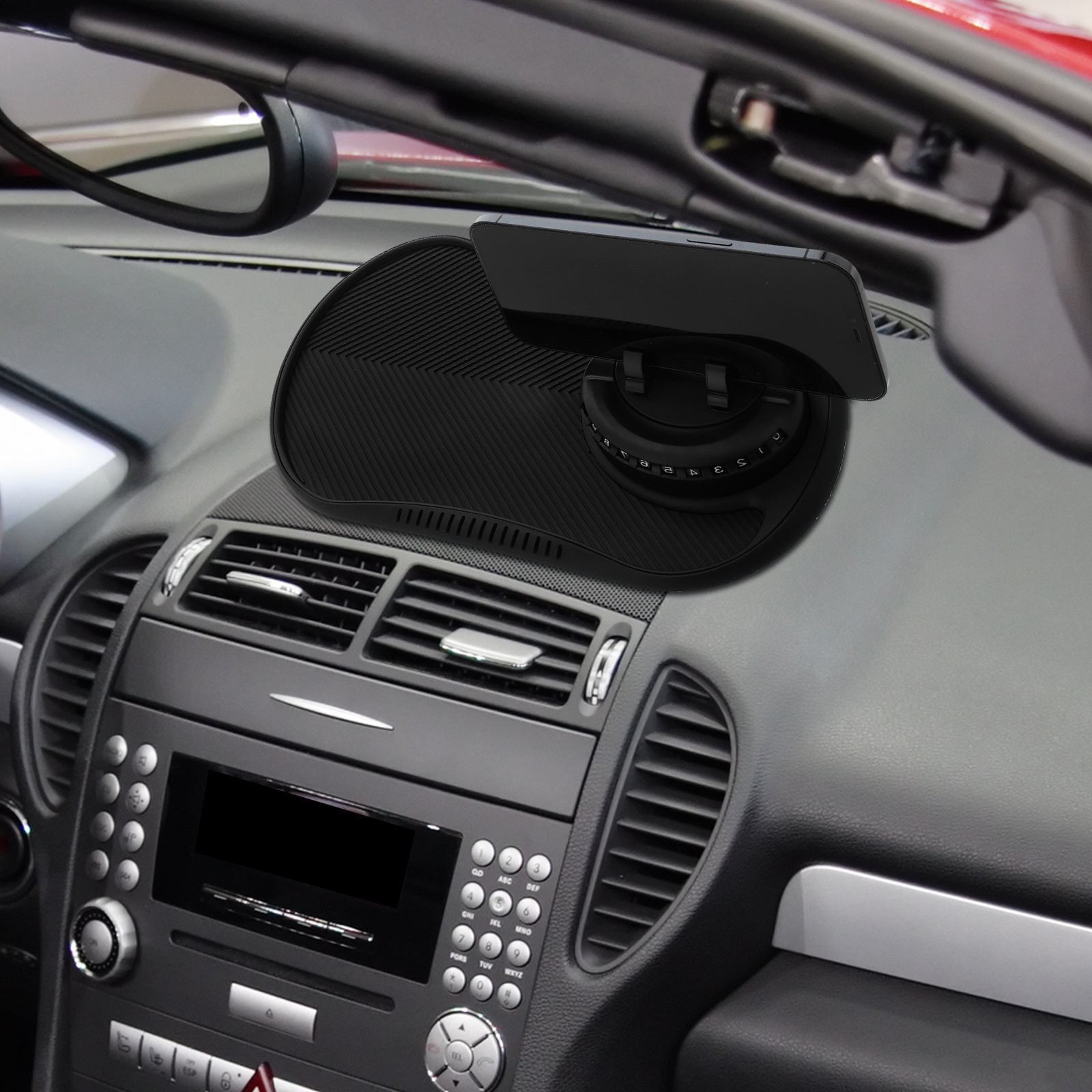 OUNONA Black PVC Car Dashboard Mat with Anti-Slip Design for Phone ...