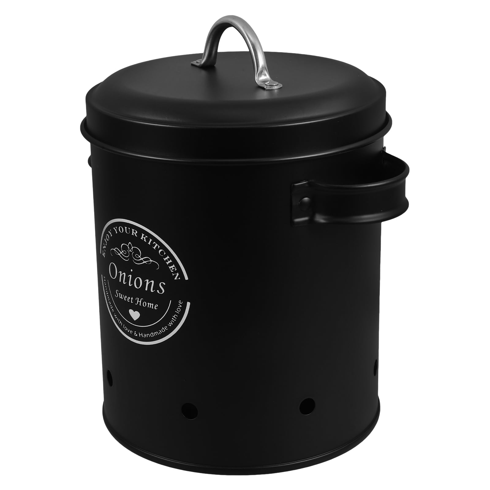 OUNONA Home Use Black Potato Onion Garlic Storage Canister with Space ...