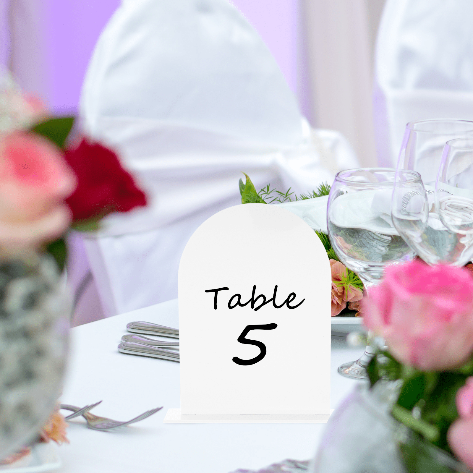 OUNONA Blank Wedding Table Number Holders Arch Acrylic Sign with Stand ...