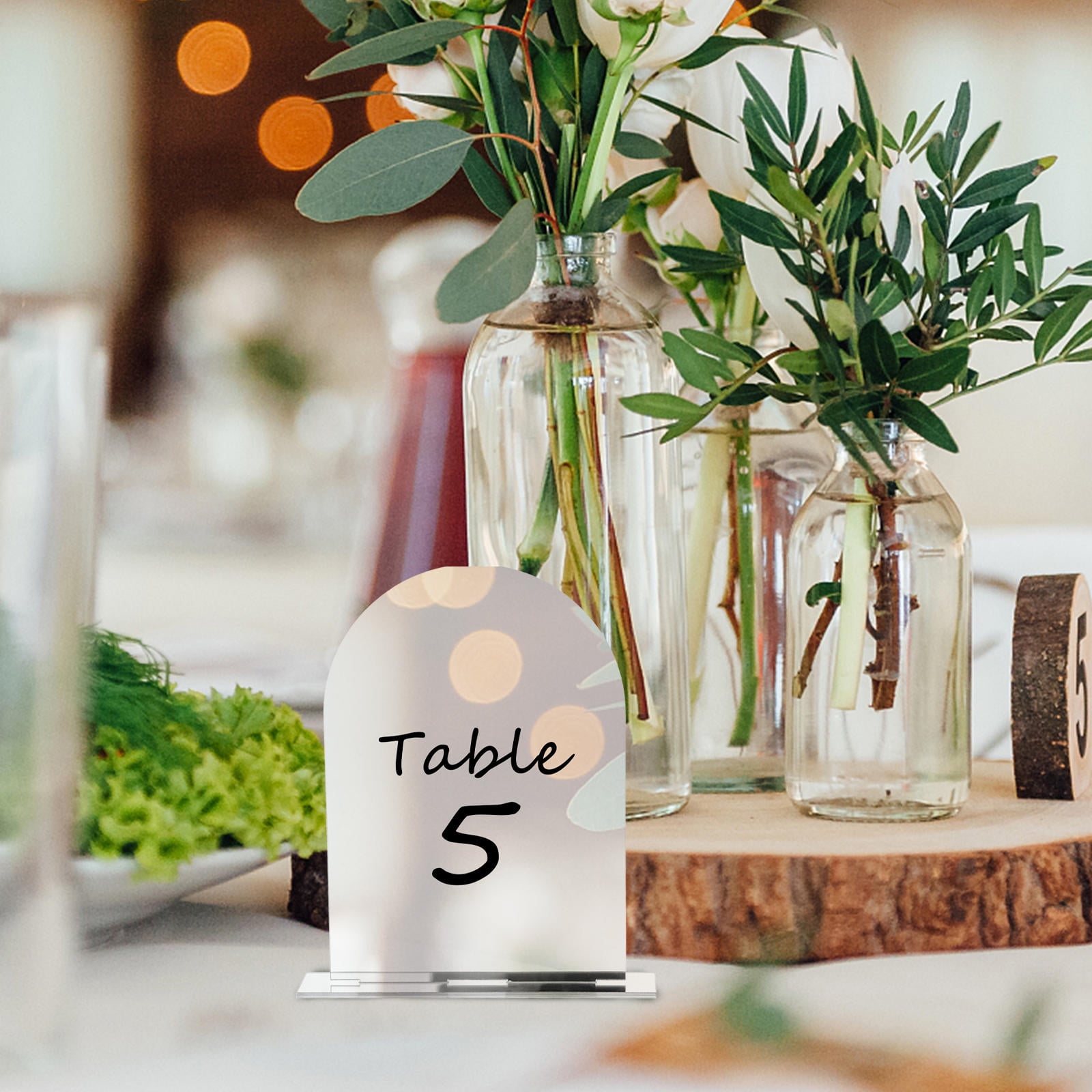 OUNONA Blank Wedding Table Number Holders Arch Acrylic Sign with Stand ...