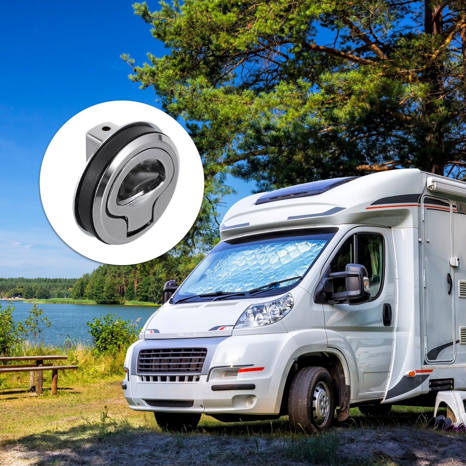 OUNONA Boat Lift Handle Locker Latch Latches Marine Cabinet Silver ...