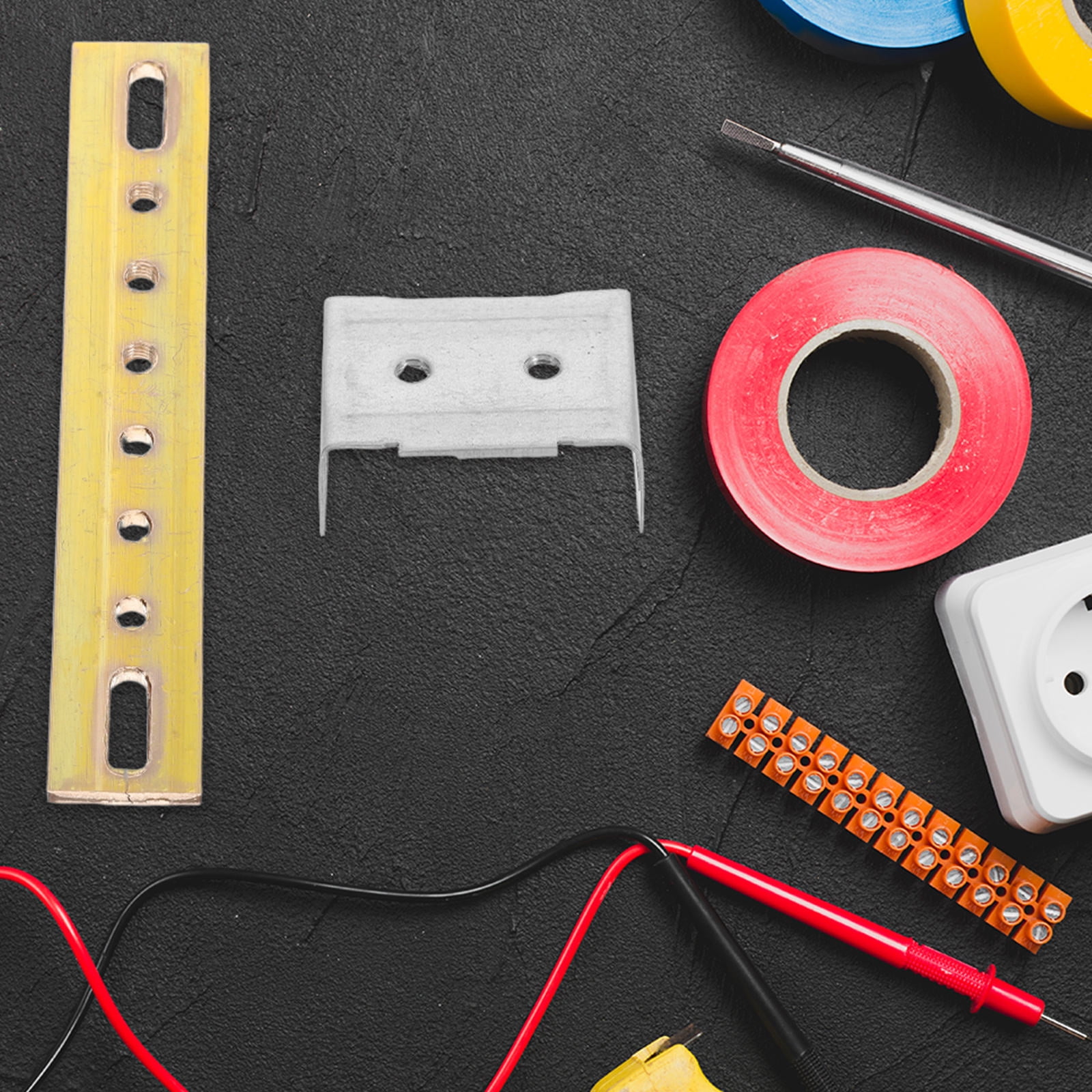 OUNONA Brass Grounding Terminal Block Bus Bars Connector Copper Plate ...