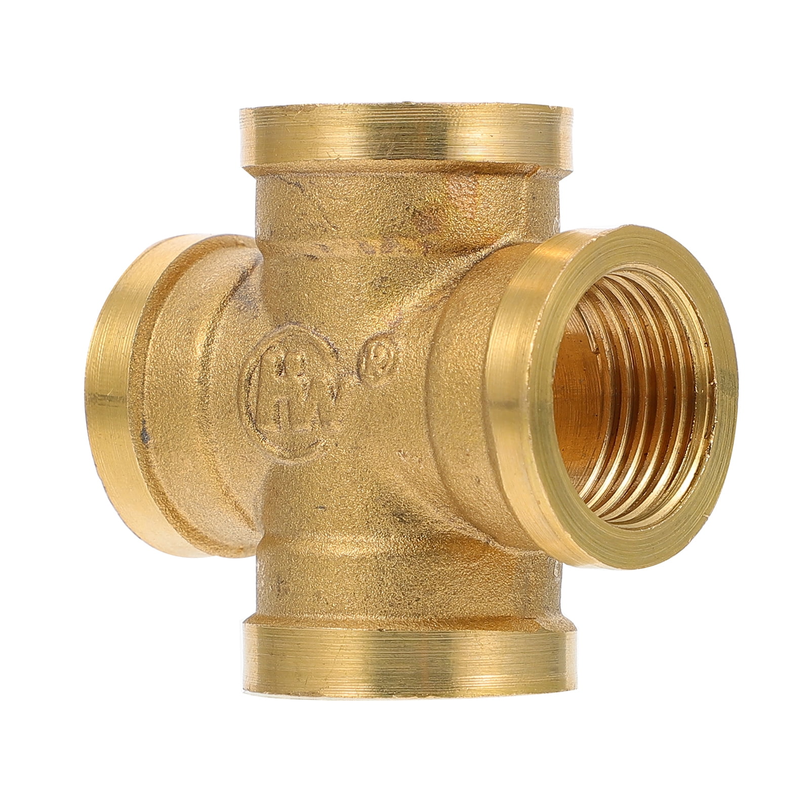 Brass 4 Way Connector for Pipe with Golden Color and Threaded Design 1/ ...