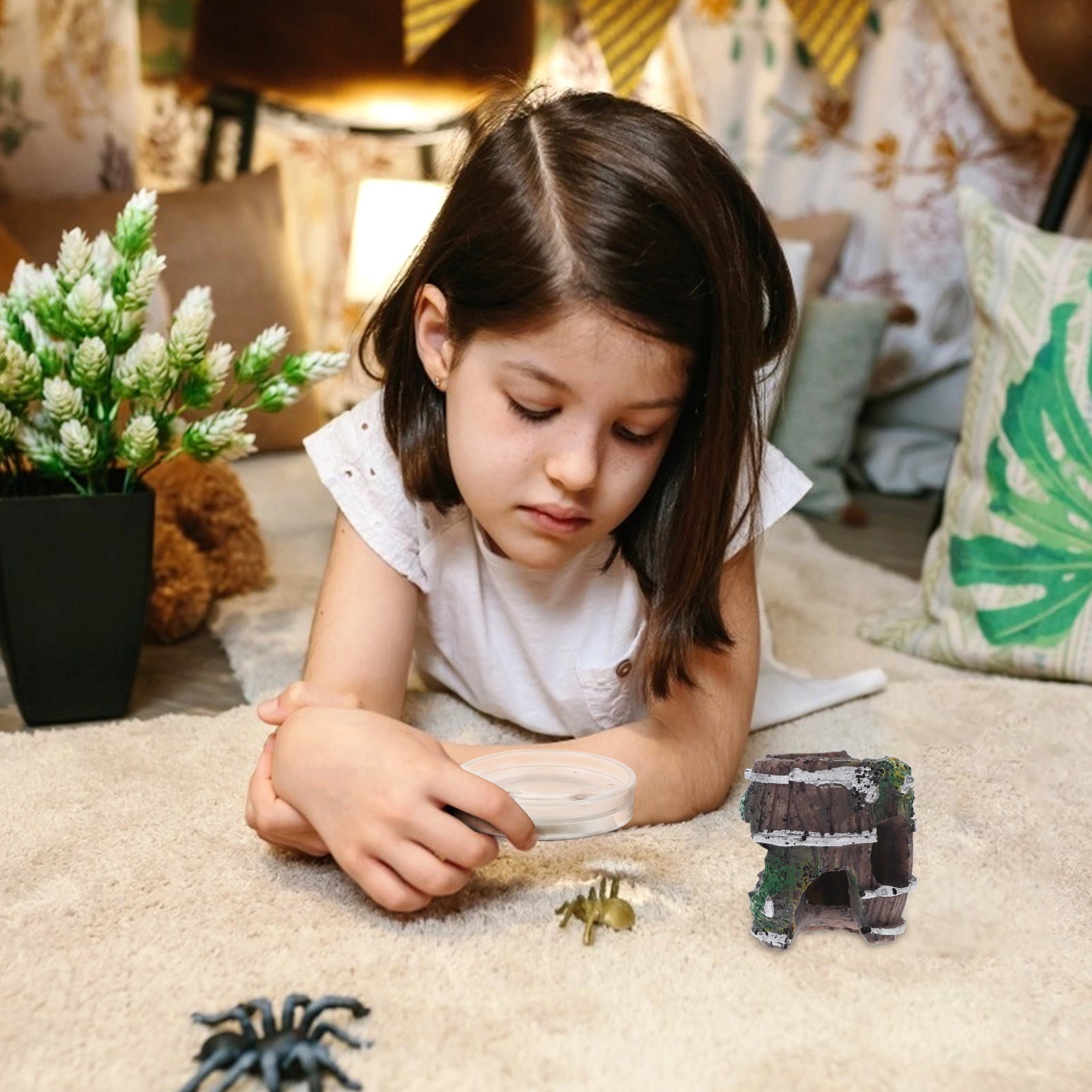 OUNONA Broken Spider Hide Shelter Decor Scorpion Terrarium Landscaping ...