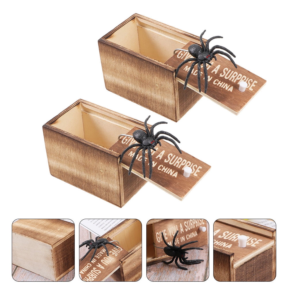 OUNONA Brown Prank Scare Box with Realistic Spider for Mischief Safe ...