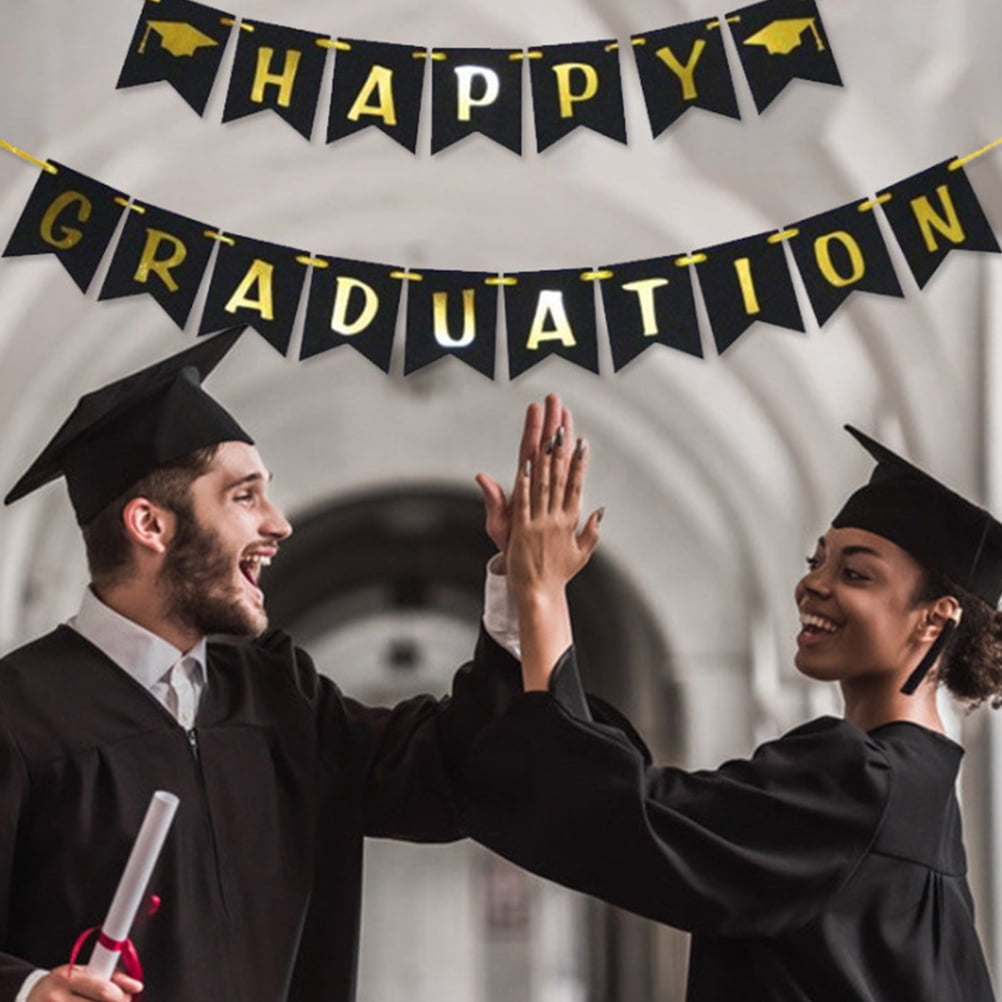 OUNONA Bunting Graduation Party Banner Congrats Hanging Decoration 2021 ...