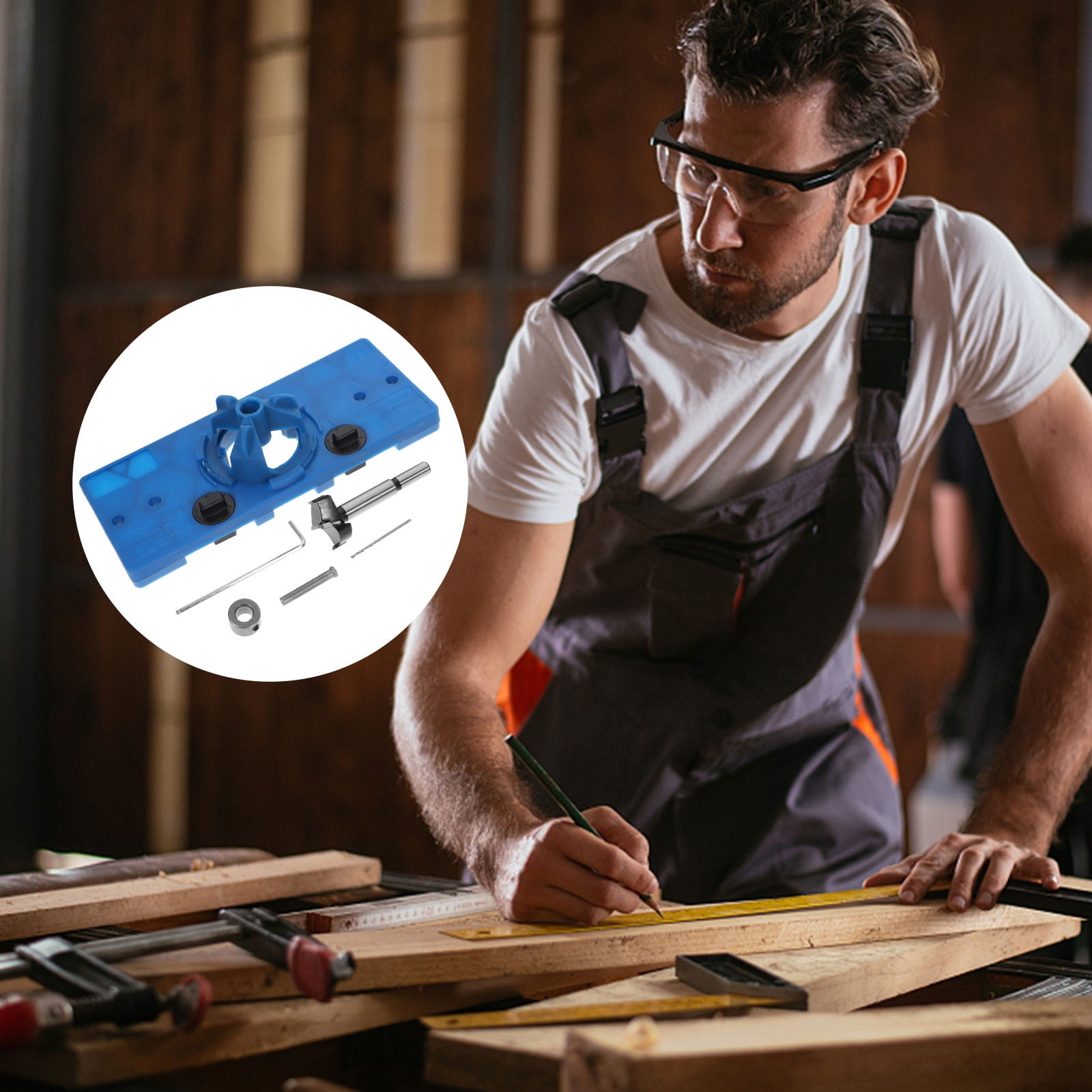 FOLOYORI Cabinet Hinge Jig Door Hinge Alignment Tool 1 Set 8.9X3.7In ...