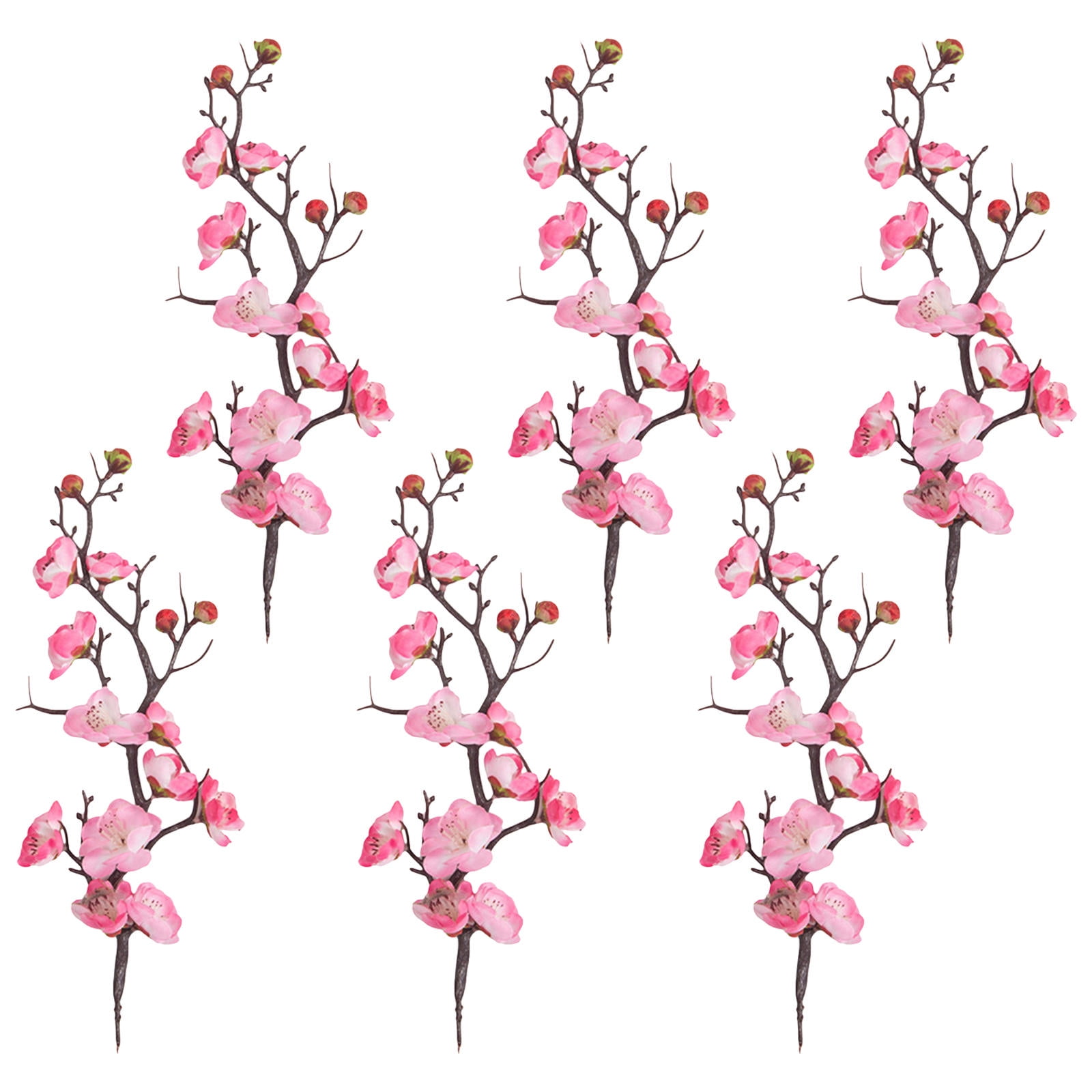 OUNONA Cake Toppers Birthday Pink Plastic Plum Blossom Branch Party ...