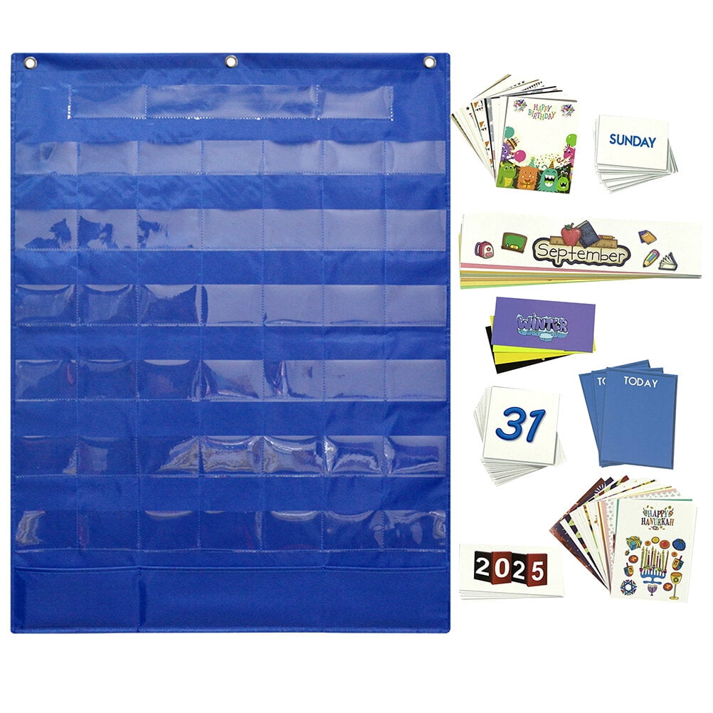 OUNONA 1Set Blue Hanging Calendar Bag Decorative Wall Door Memo Note ...