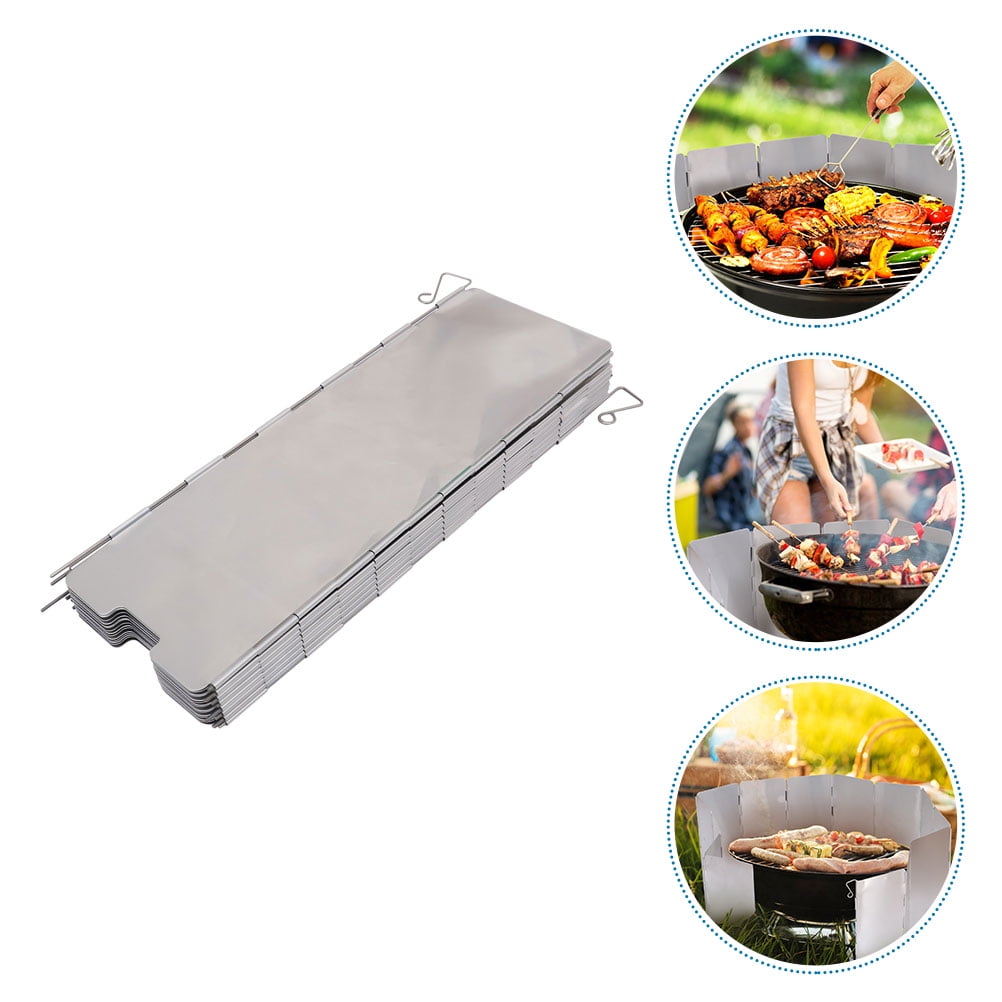 OUNONA Camping Stove Windshield Portable Barbecue Grill Sand Windscreen ...