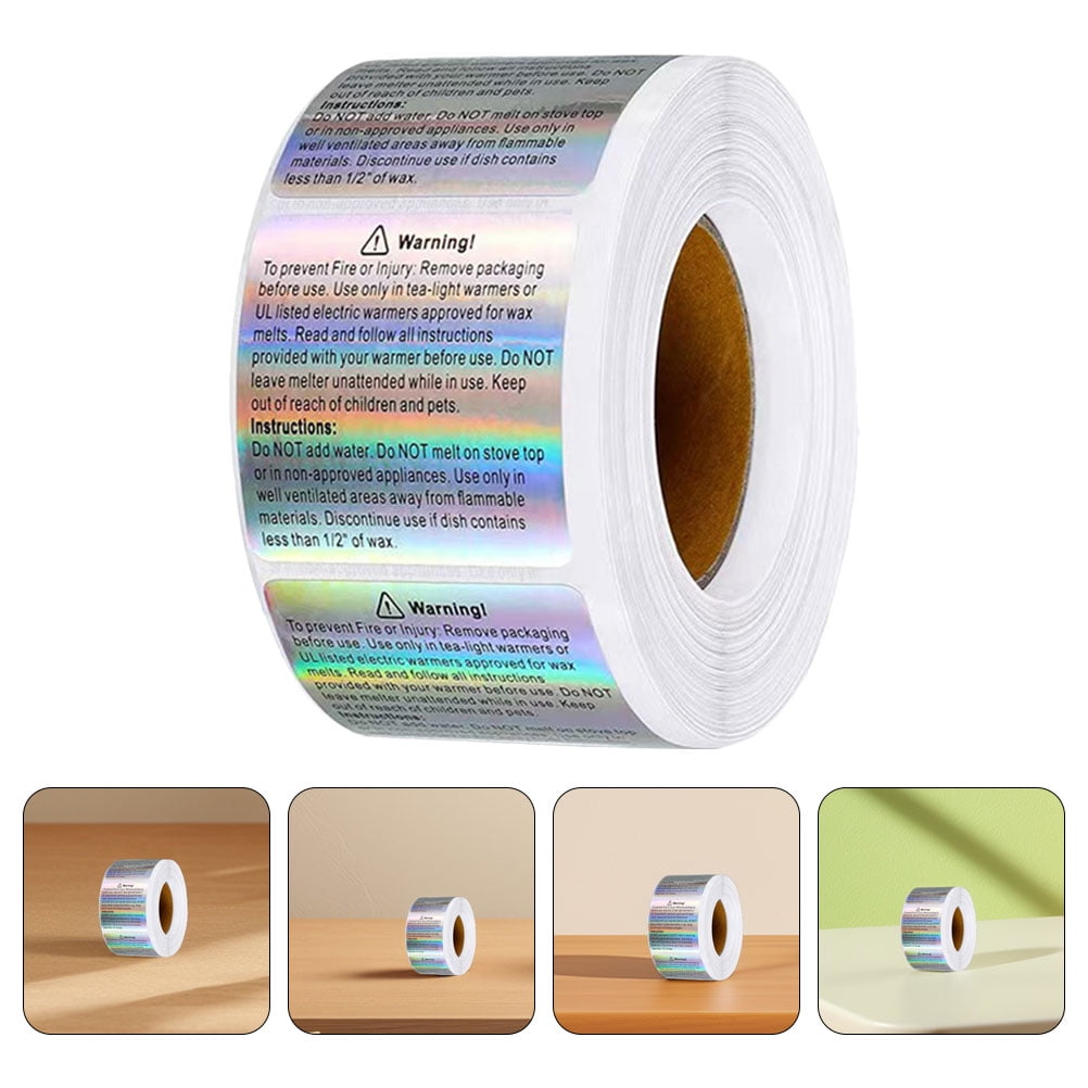 OUNONA Candle Warning Labels Adhesive Safety Stickers Square Candle ...