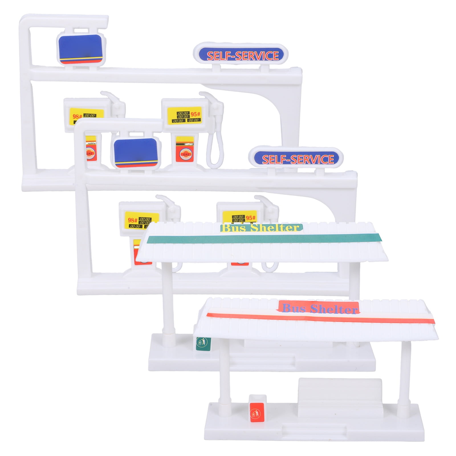 OUNONA Car Building Set Gas Station Model Multi ABS Construction Toy ...