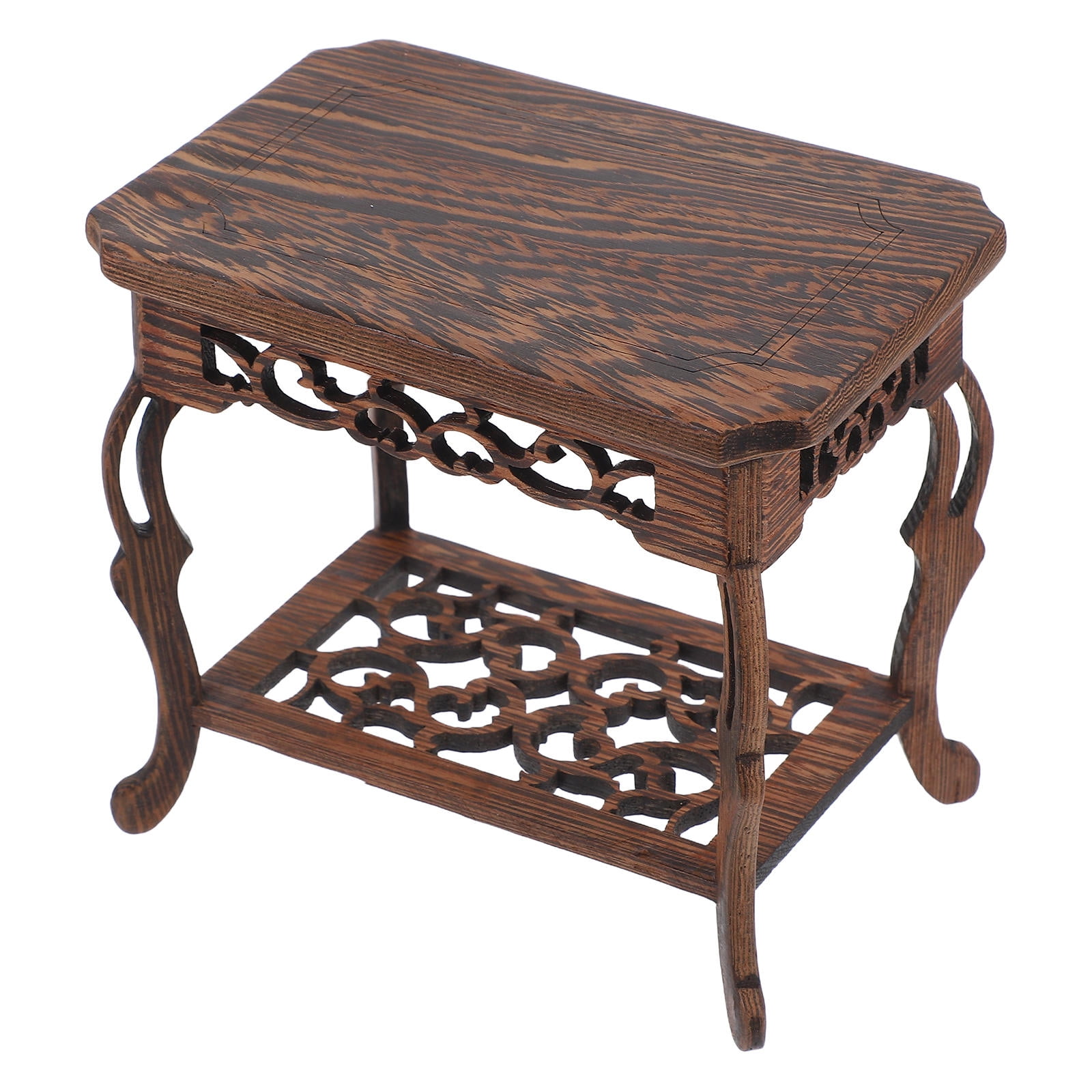 OUNONA Carved Wooden Plant Stand Oriental Fishbowl Display Pedestal ...