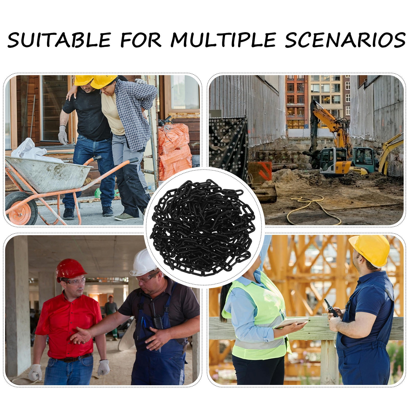 OUNONA Caution Security Chain Safety Barrier Chain 10m Driveway Chain ...