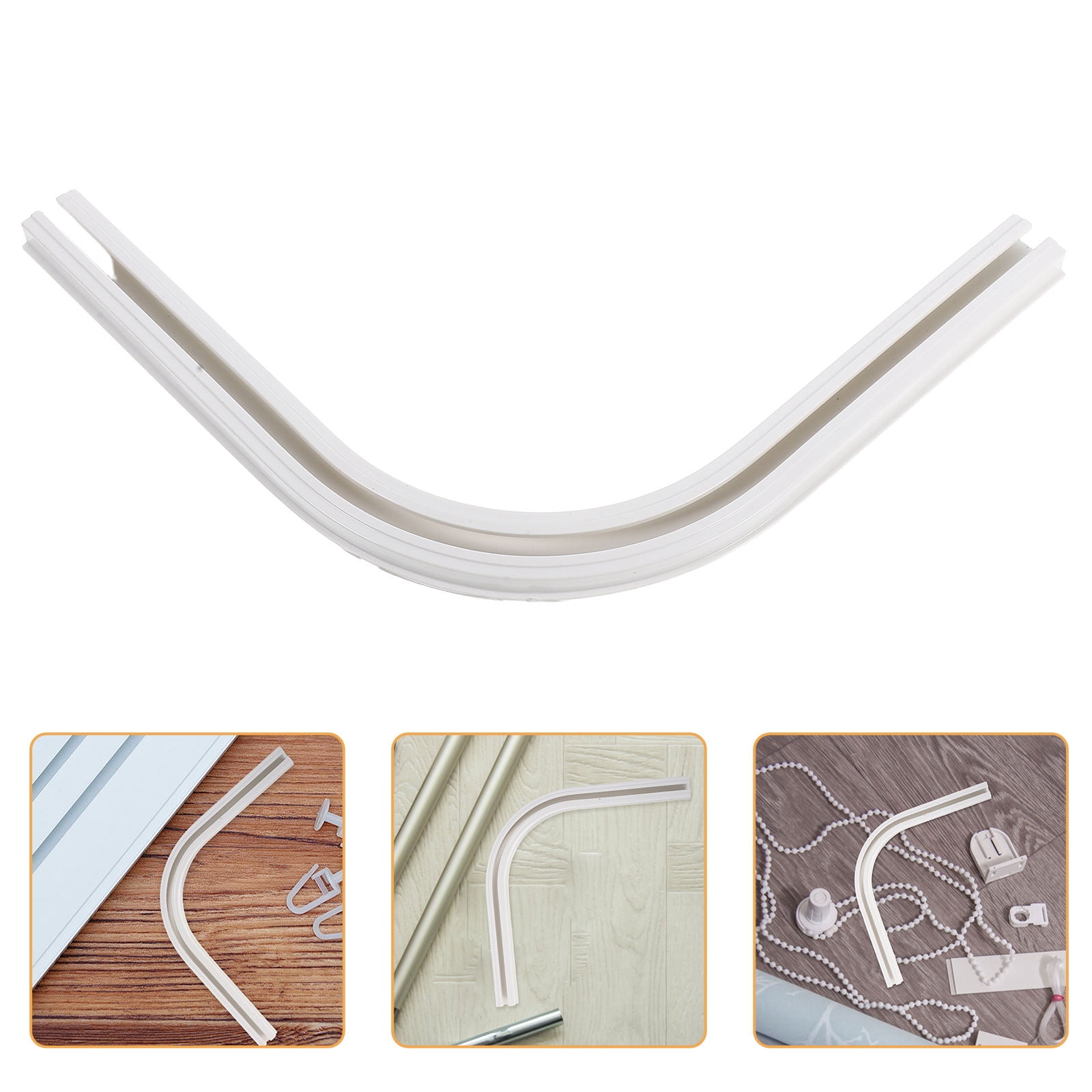 OUNONA Ceiling Track for Hanging Curtains Adhesive Curtain Rod Holder ...