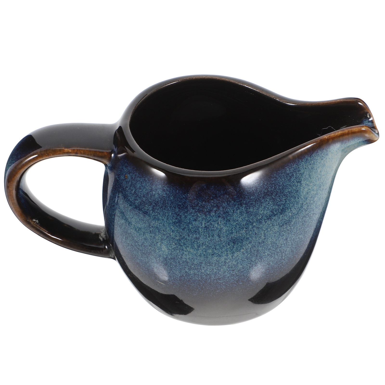 OUNONA Elegant Blue Ceramic Creamer Pitcher With Handle For Coffee Milk ...