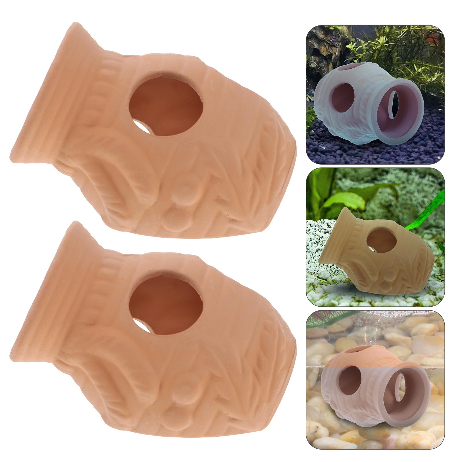 OUNONA Ceramic Fish Tank Hideout Cave for Decoration with Smooth ...