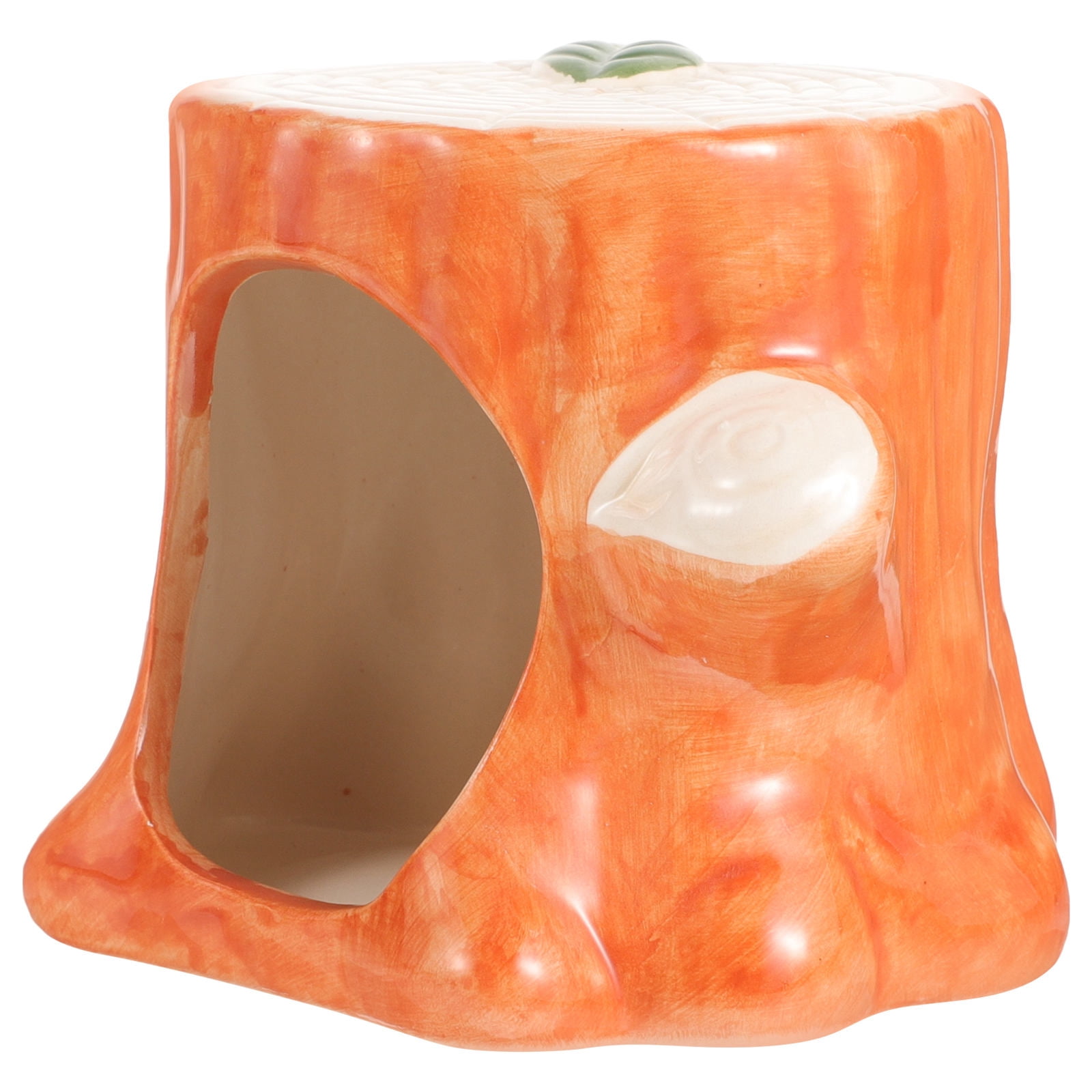OUNONA Ceramic Hamster Hideout House Tree Trunk Habitat Accessories ...