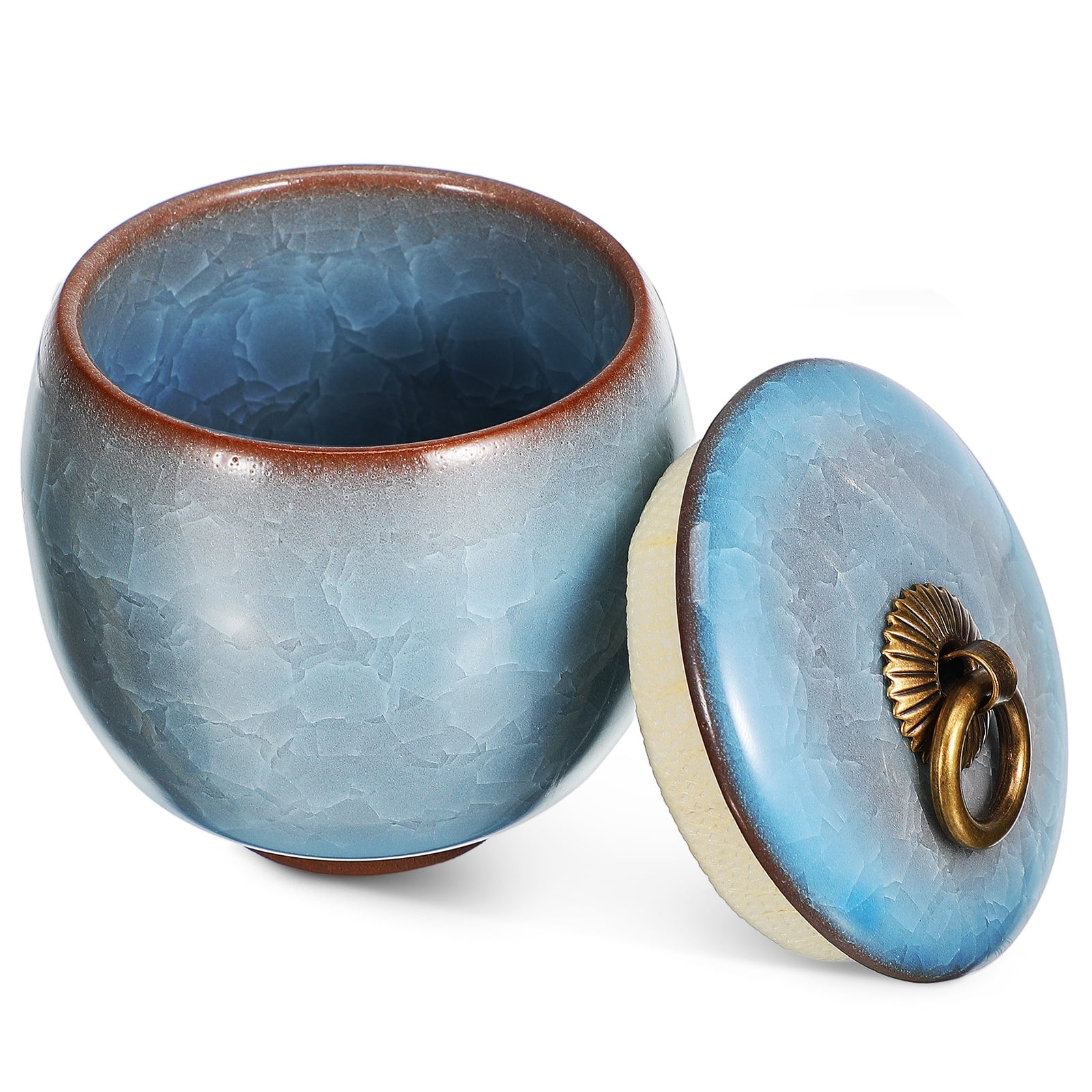 OUNONA Ceramic Pot Sealed Jar Pets Pu'er Tea Cans Ash Sweeping ...