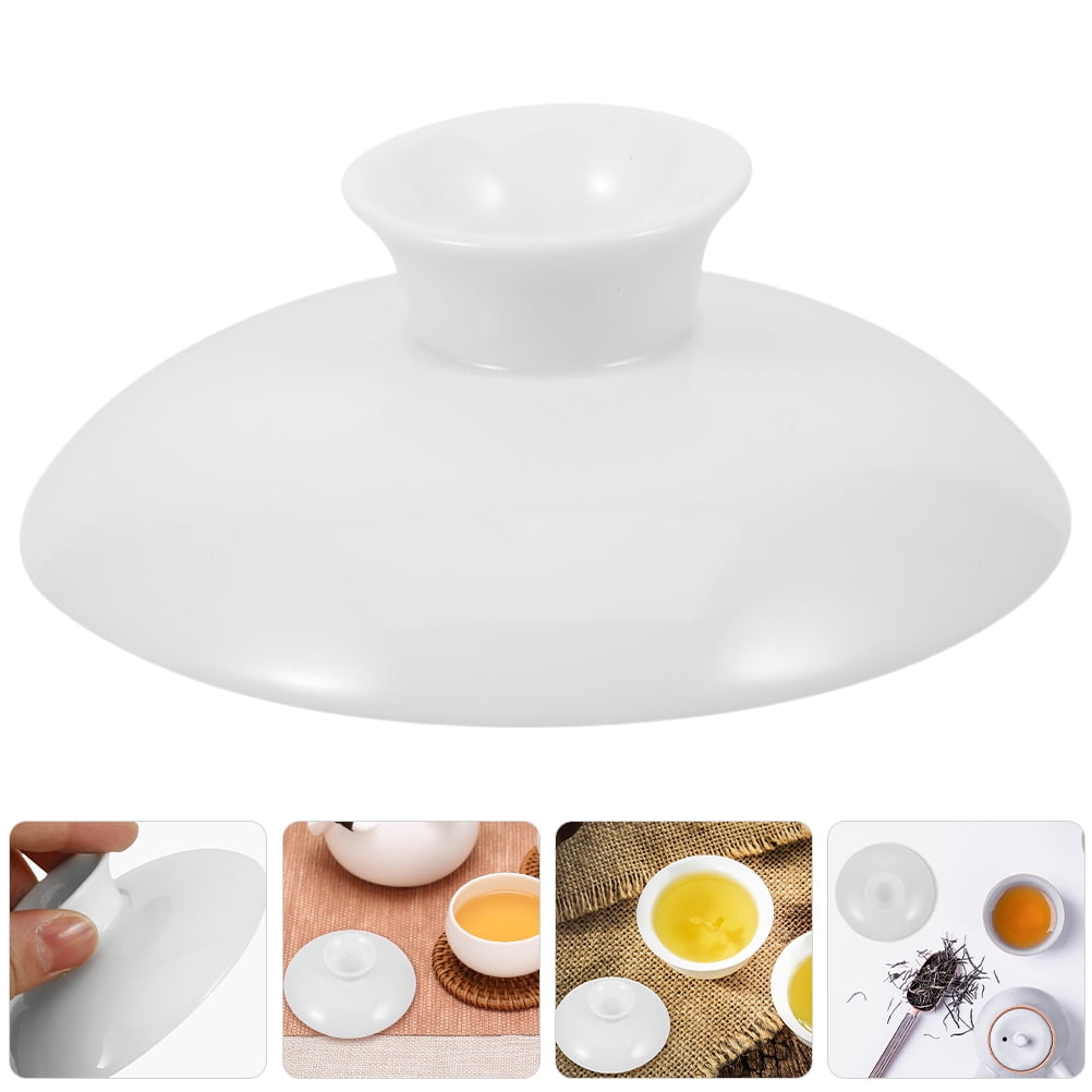 OUNONA Ceramic Tea Cup Lid Ceramic Teacup Lid Tea Ware Lid Replacement ...