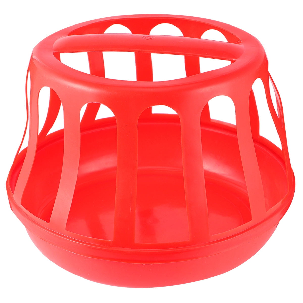 OUNONA Chicken Feed Bucket with Guardrails Poultry Feeder Plastic Feed ...