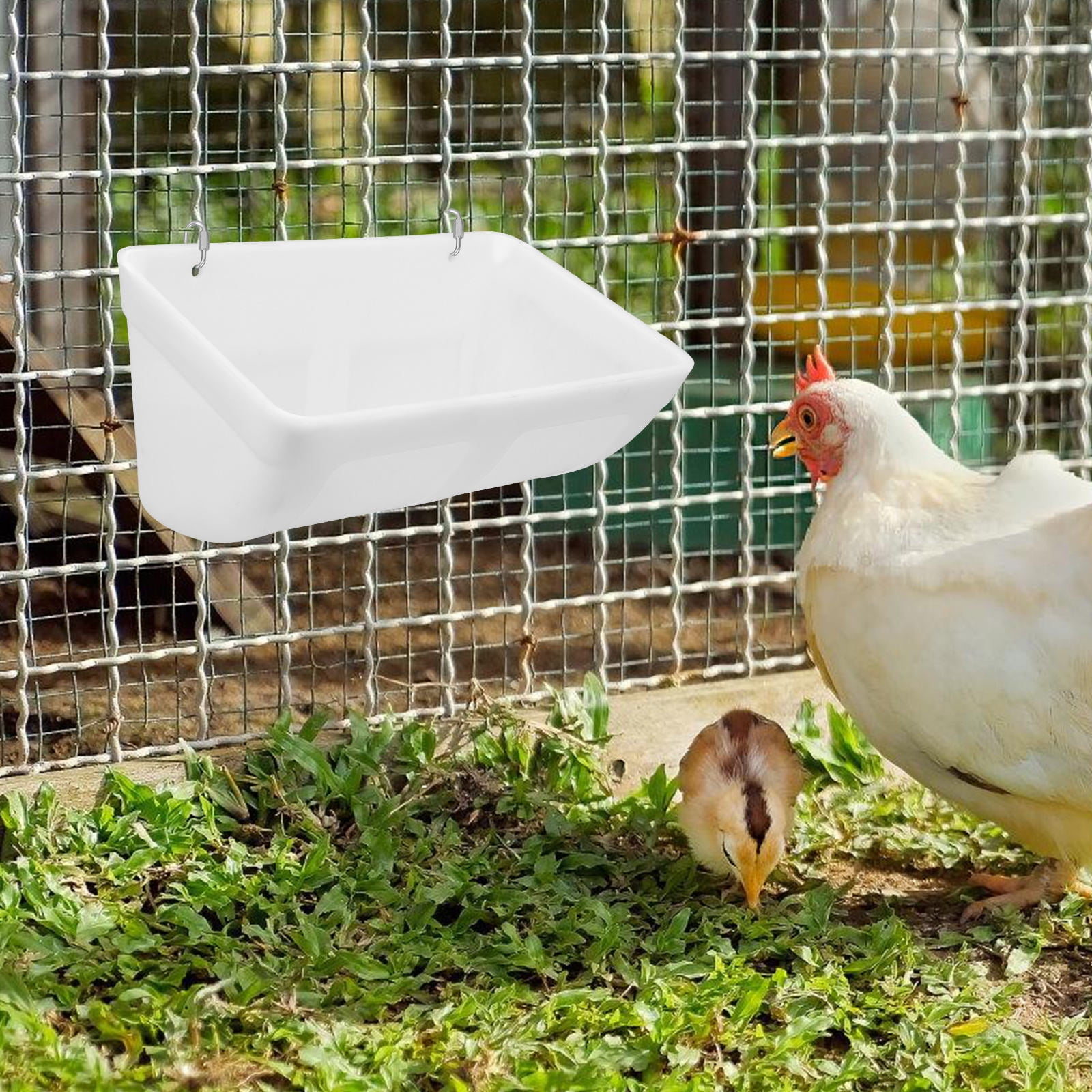 OUNONA Chicken Feeder Trough, Plastic Chicken Water Feeder Water ...