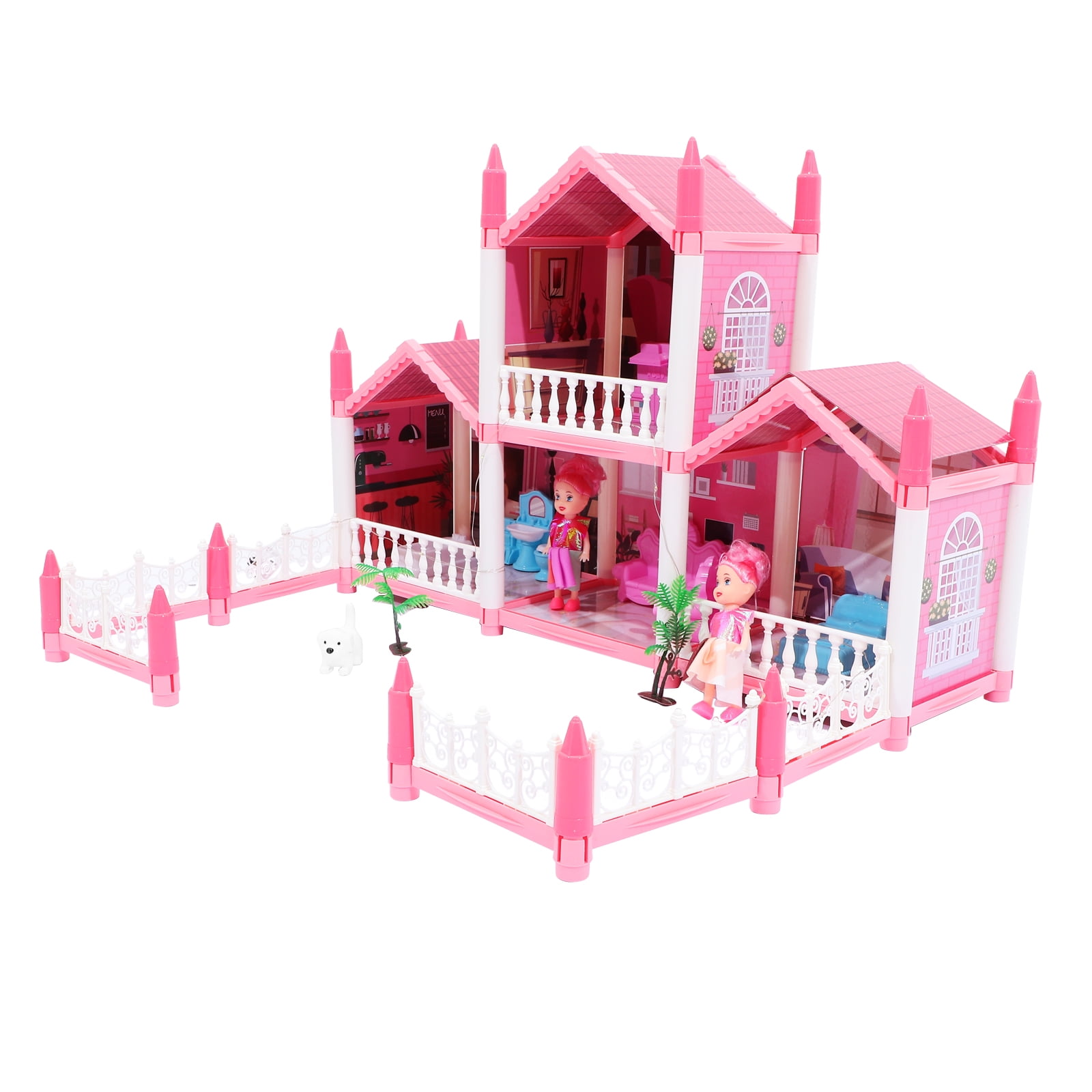 OUNONA Children Pretend Play Castle Model Dollhouse Princess Castle ...