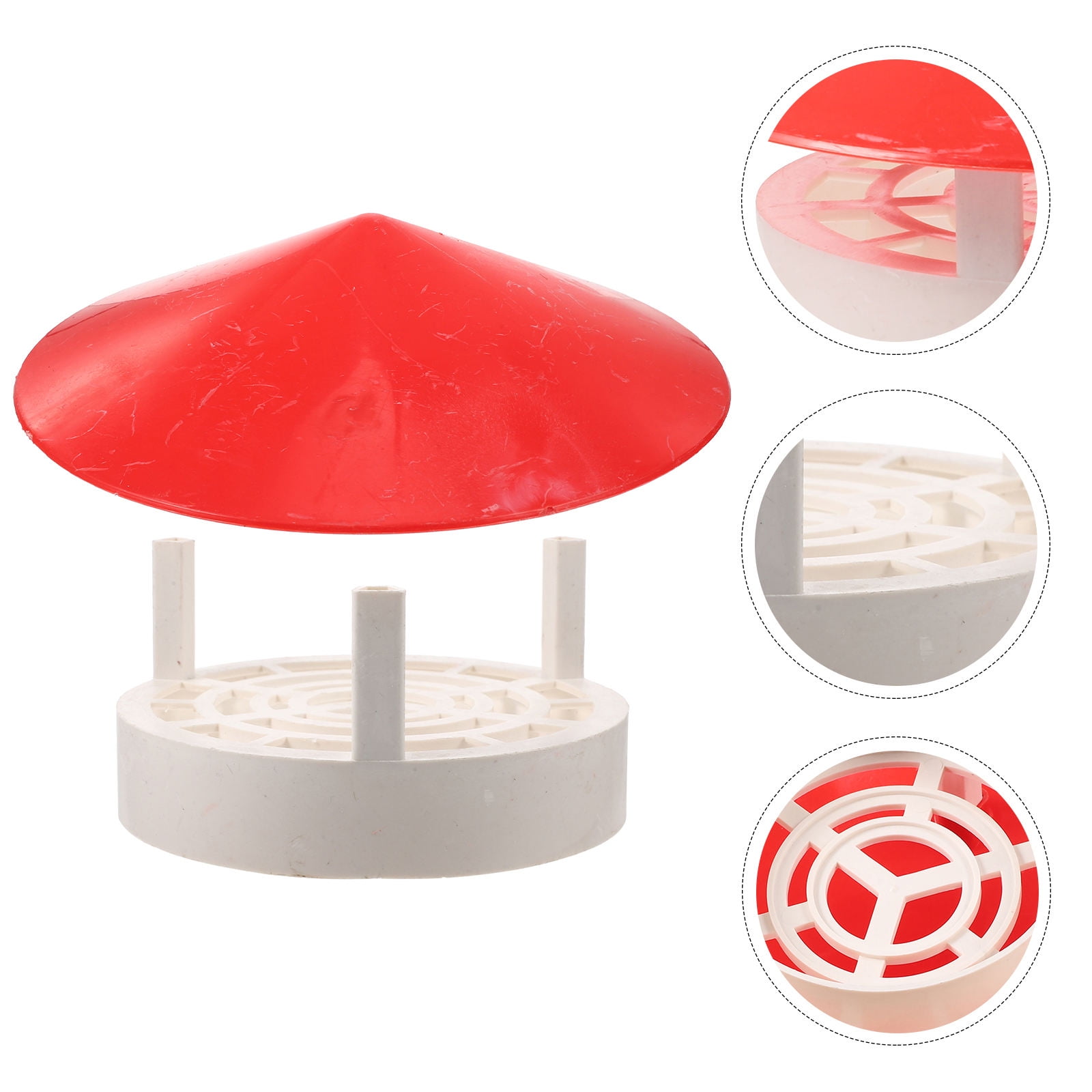 OUNONA Chimney Weatherproof Cover Vent Cap Rain Pipe Covers Miss Red ...