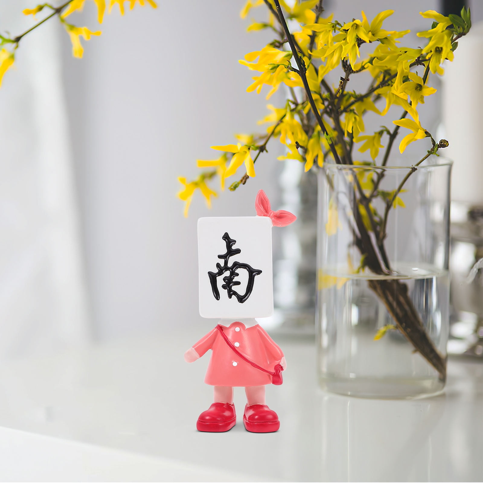 OUNONA Chinese Mahjong Figurine Resin Mahjong Doll Desktop Bookshelf ...