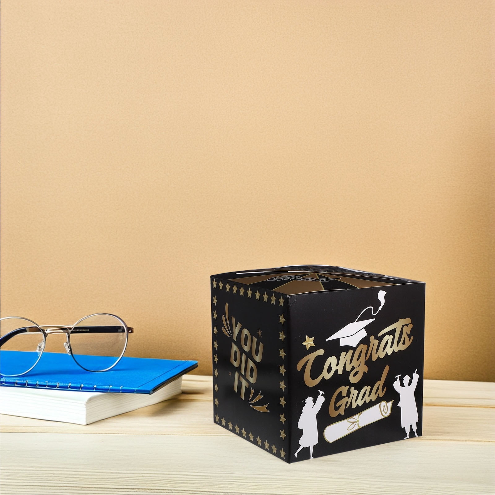 OUNONA Multi Color Paper Graduation Decoration Box for Collecting Cards ...