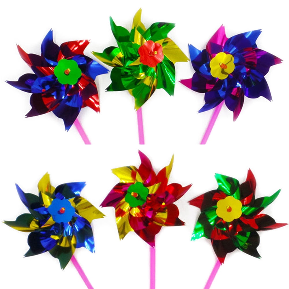OUNONA Classic Windmill Kids Garden Party Toy Assorted Color Plastic ...