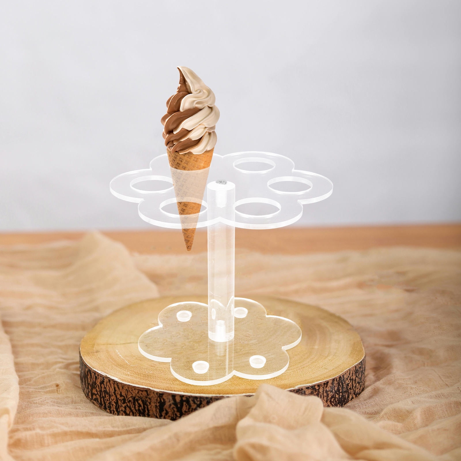 OUNONA Clear Acrylic Ice Cream Cone Stand Transparent Display for ...