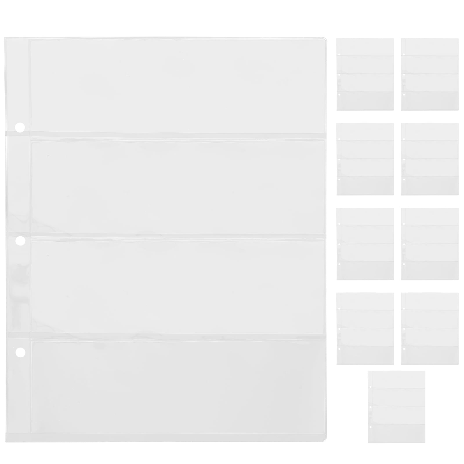 OUNONA Clear Bags Banknote Album Banknote Loose Leaf 25.00X20.00X0.80CM ...
