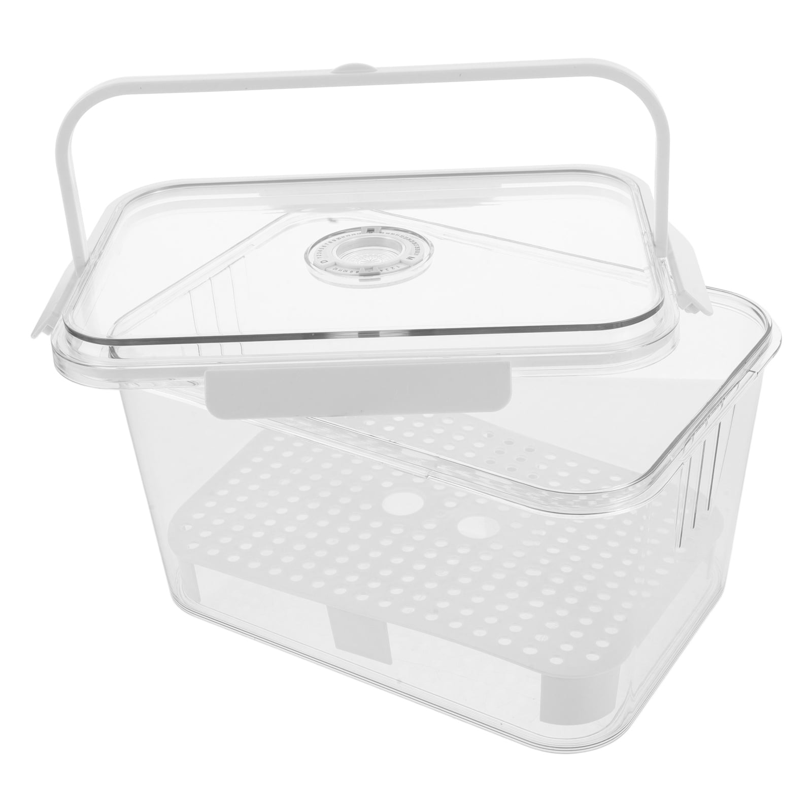 OUNONA Clear Bread Box with Handle and Time Record Airtight Food ...