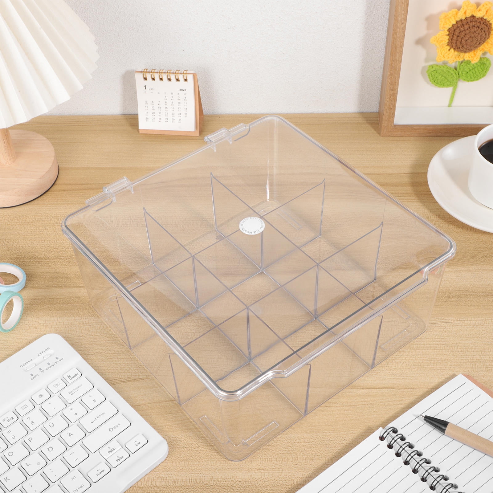 OUNONA Clear Compartment Storage Case Bead Organizer Stationery ...