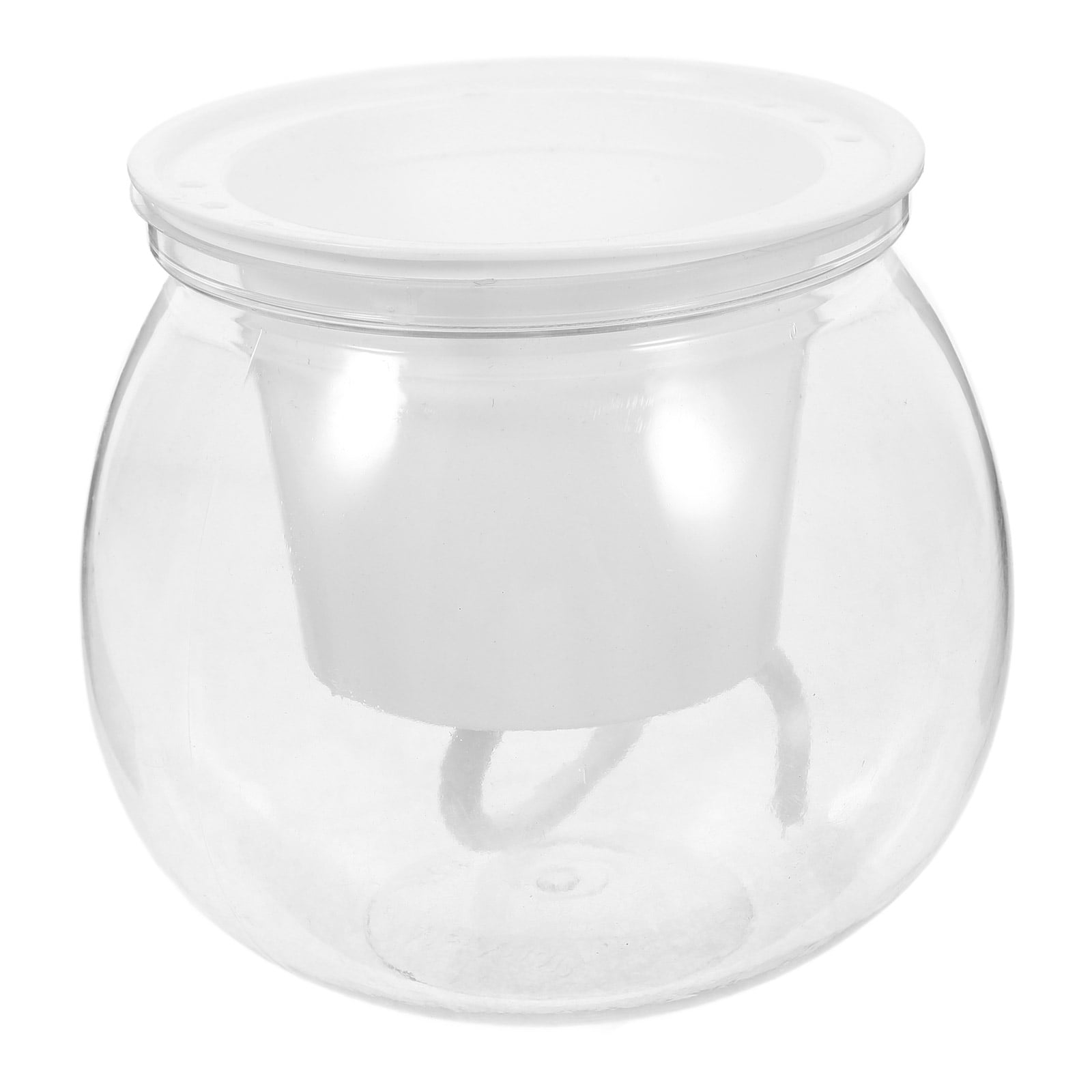 OUNONA Clear Hydroponic Planter Fish Bowl Plastic Fish Aquarium Desktop ...