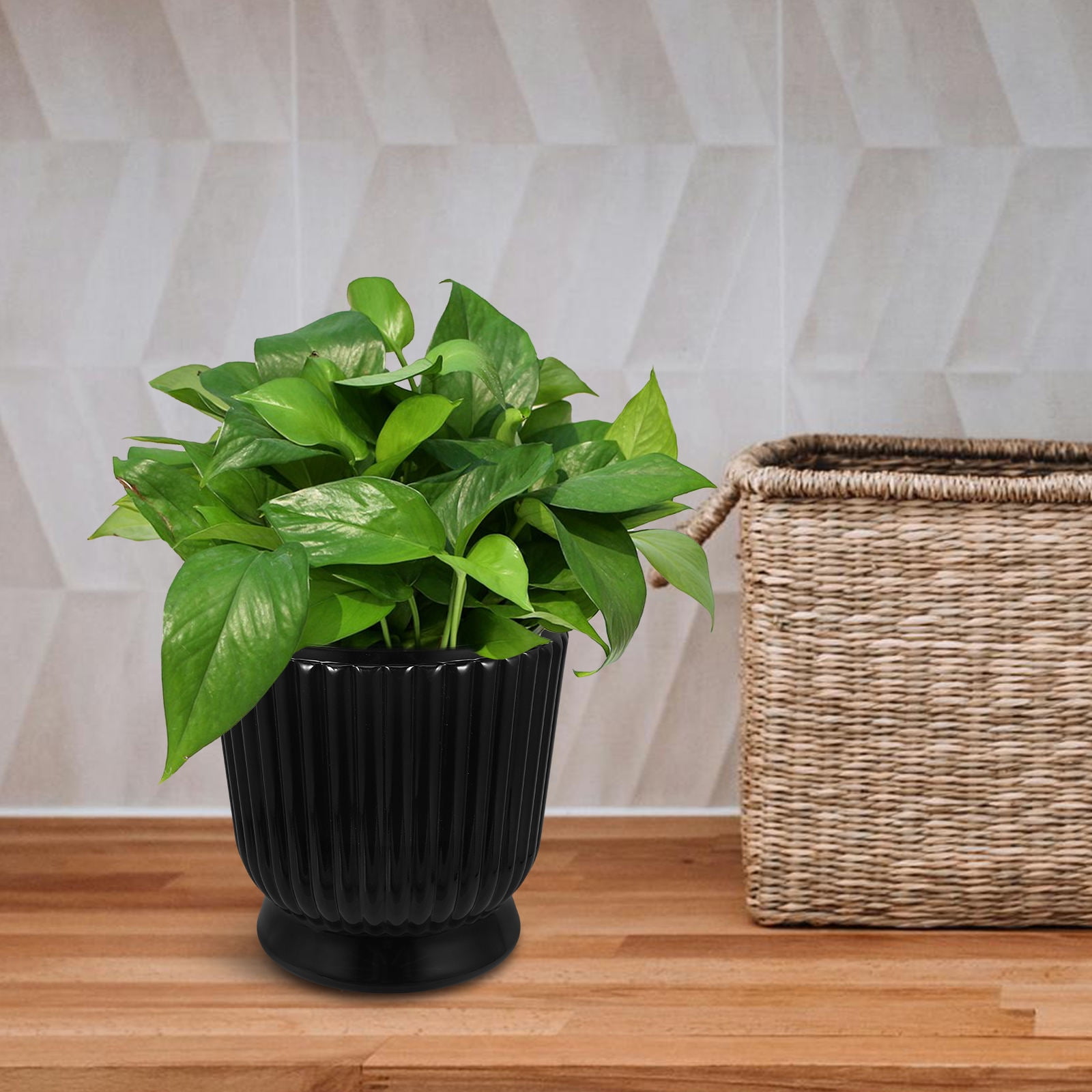 OUNONA Clear Self-Watering Planter Transparent Hydroponic Flower Pot ...