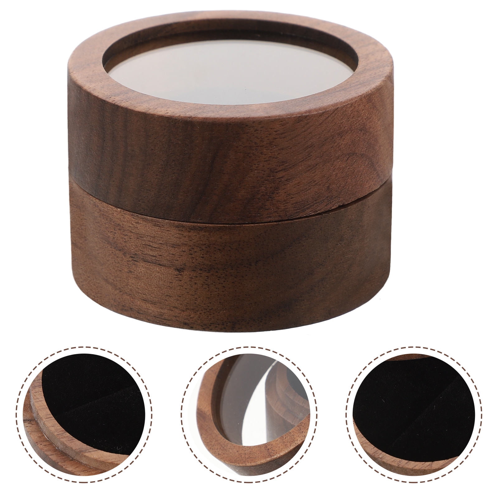 OUNONA 1Pack Walnut Wood Ring Packing Box for Engagement and Wedding ...
