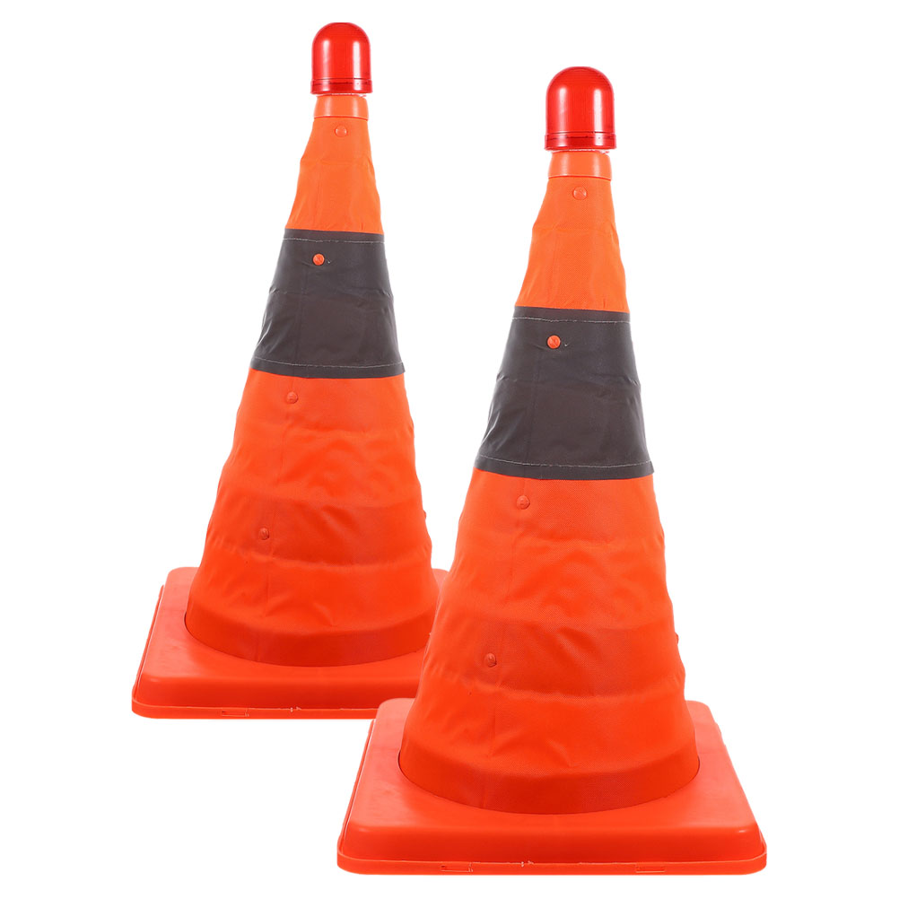 Tineasur Reflective Collapsible Traffic Cones, LED, Orange, Durable ...