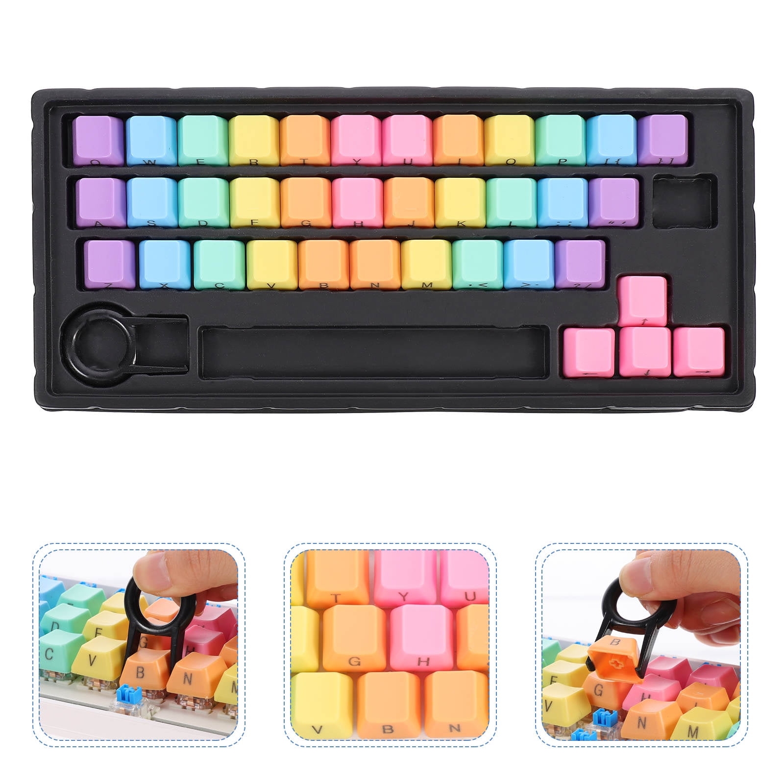 OUNONA Colored Keyboard Mini Mechanical Keycap Portable Keycaps Premium ...